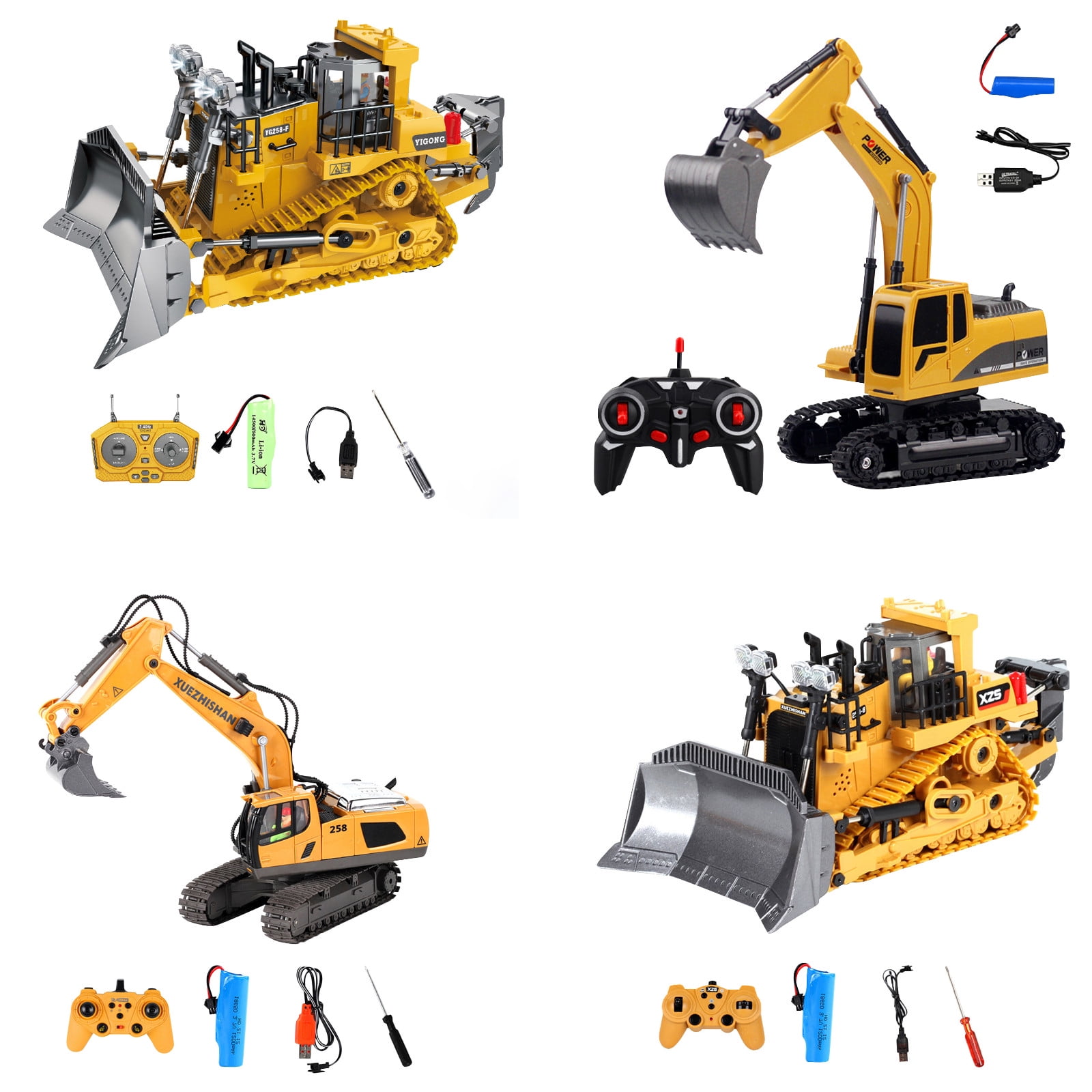 Remote Control Excavator Toys For Boys,14 Channel 1:14 RC Digger ...
