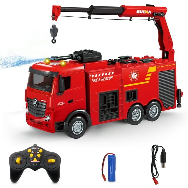 Remote Control Fire Truck, 9 Channel RC Rescue Firetruck with Water ...