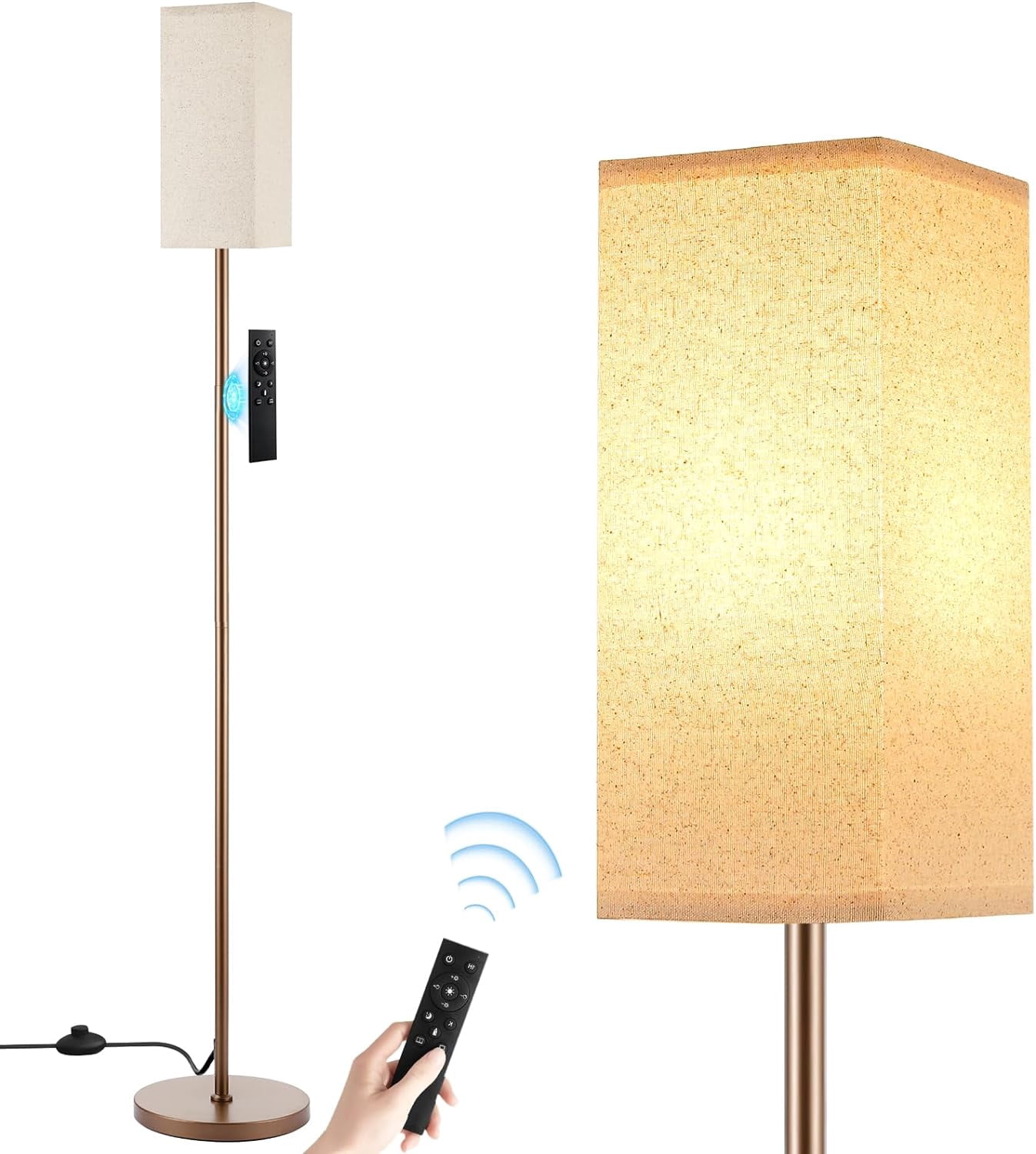 Remote Control Floor Lamp, Stepless Dimmable, 64 Inches Tall, Include ...