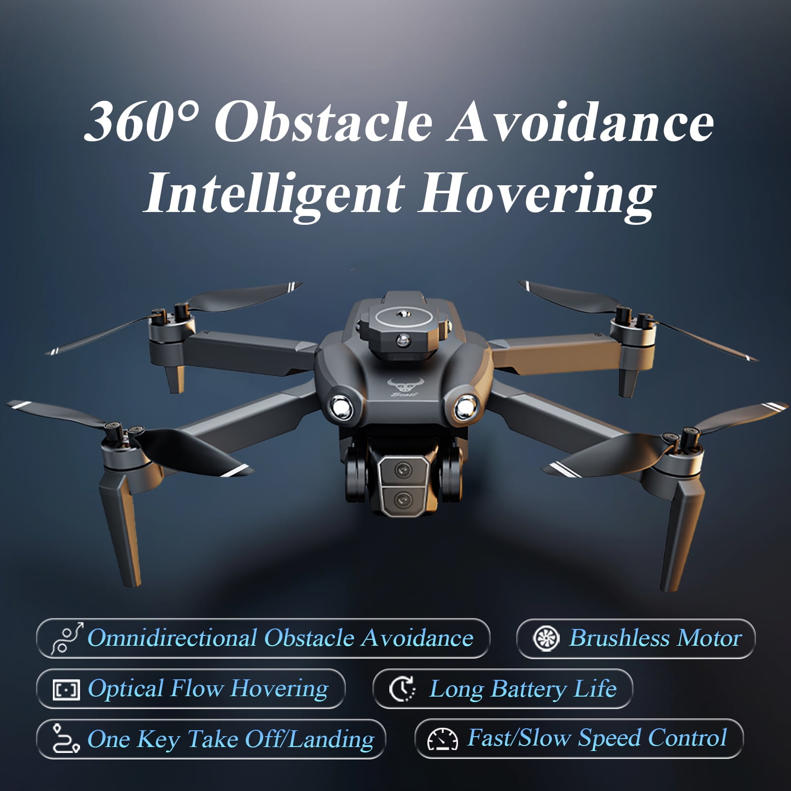 Remote Control HD Dual Cameras Drone, Brushless Power, Real-time Image ...