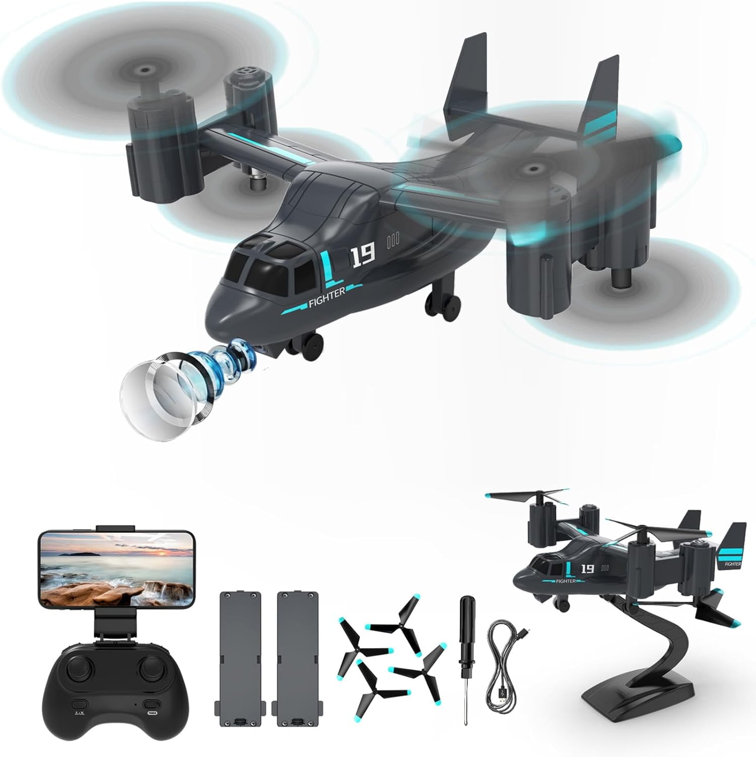 Remote Control Helicopter,LM19 Drone with HD Camera,RC Quadcopter with ...