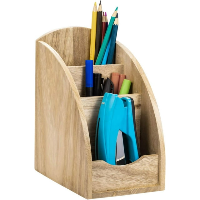 Remote Control Holder, 3 Slot Wooden Remote Control Caddy Media ...