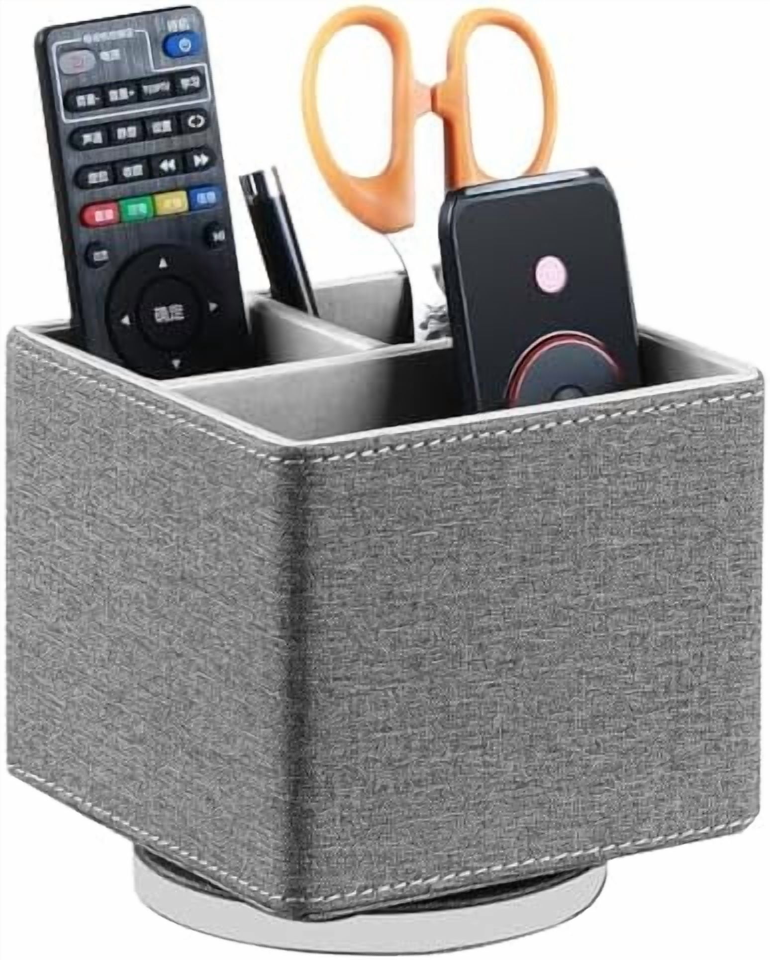 Remote Control Holder, 360° Swivel TV Remote Holder for Table, PU ...