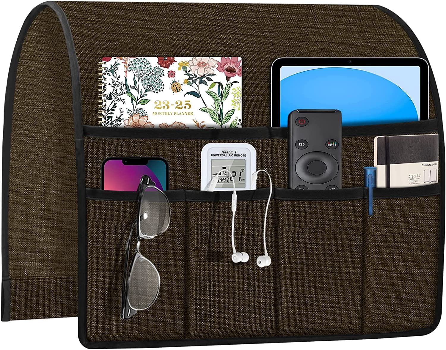 Remote Control Holder Armchair Caddy Armrest Organizer Dark Chocolate ...