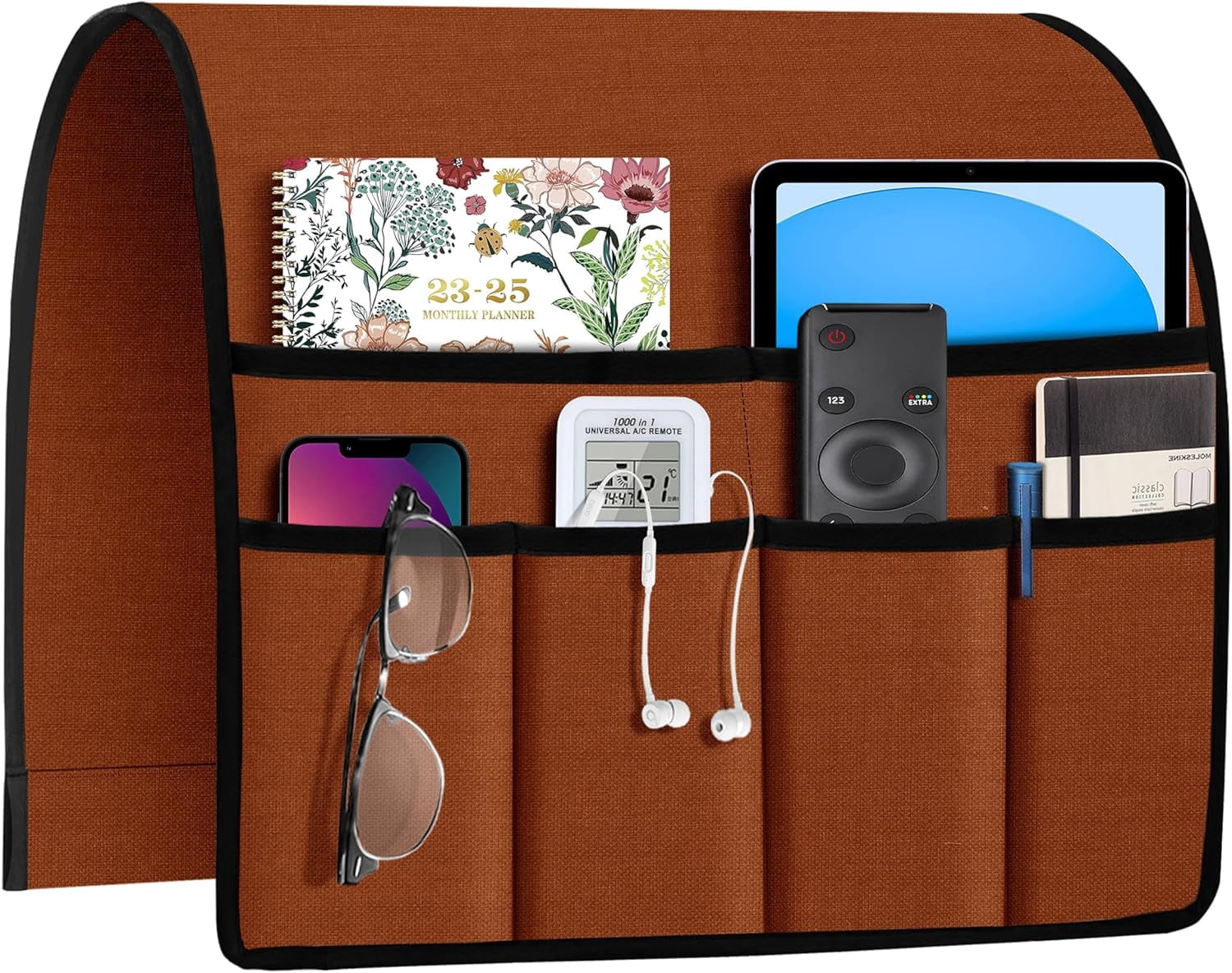 Remote Control Holder Armchair Caddy Armrest Organizer Terracotta ...