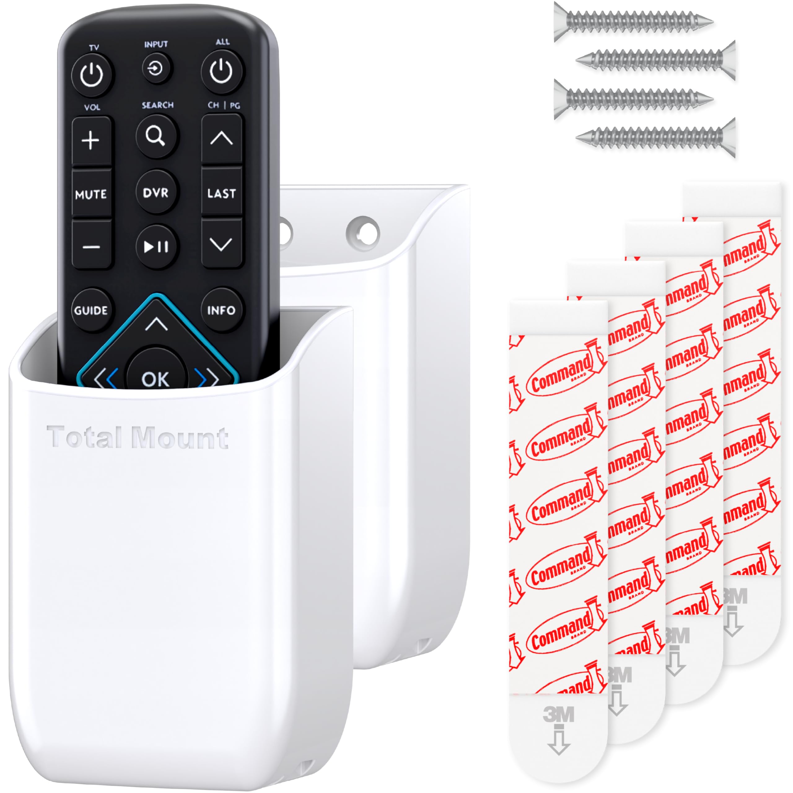 Remote Control Holder No Hole Drilling, 2 Pack Wall Mount with Adhesive ...