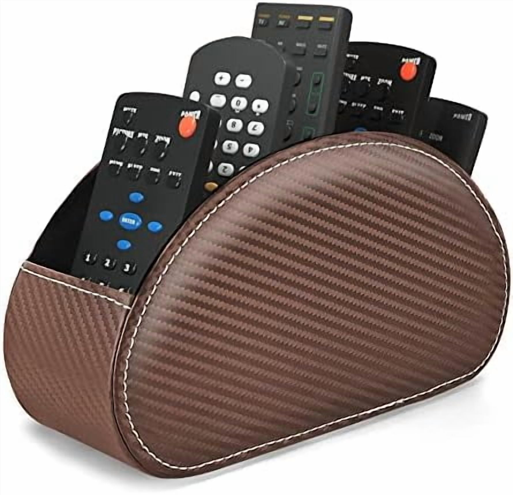 Remote Control Holder, PU Leather Remote Caddy Desktop Organizer with 5 ...