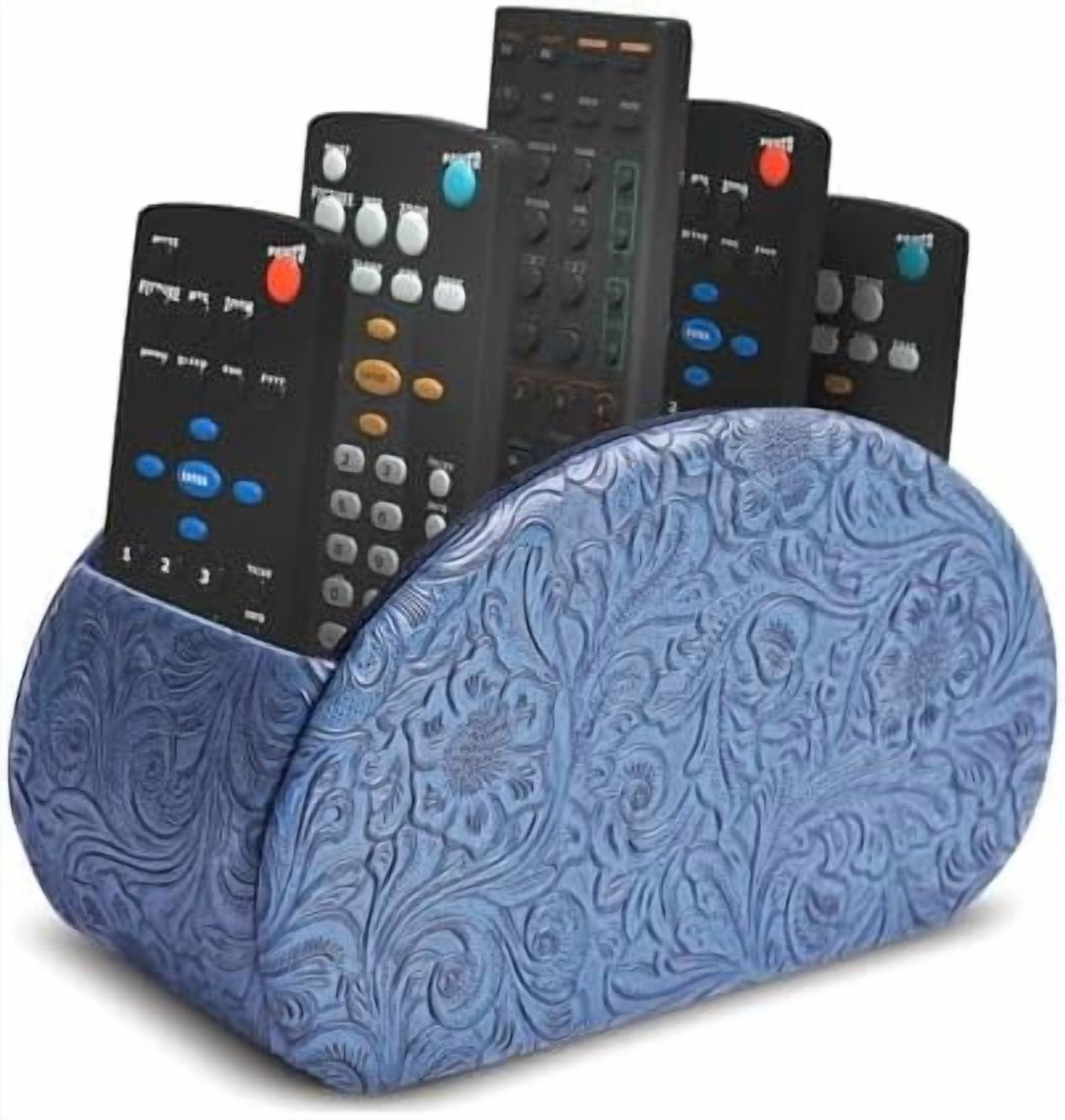 Remote Control Holder, PU Leather Remote Caddy Desktop Organizer with 5 ...
