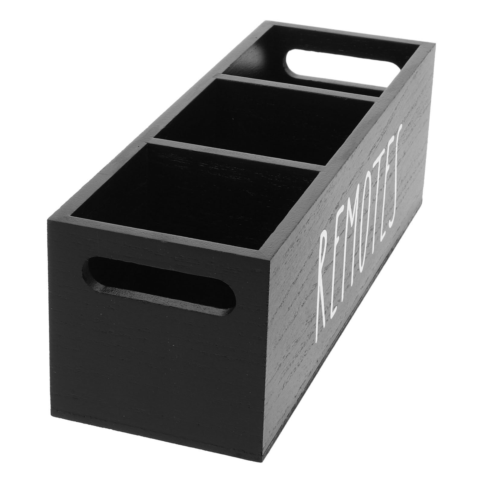 GOOHOCHY Wooden Remote Control Holder for Storage Black Multifunctional ...