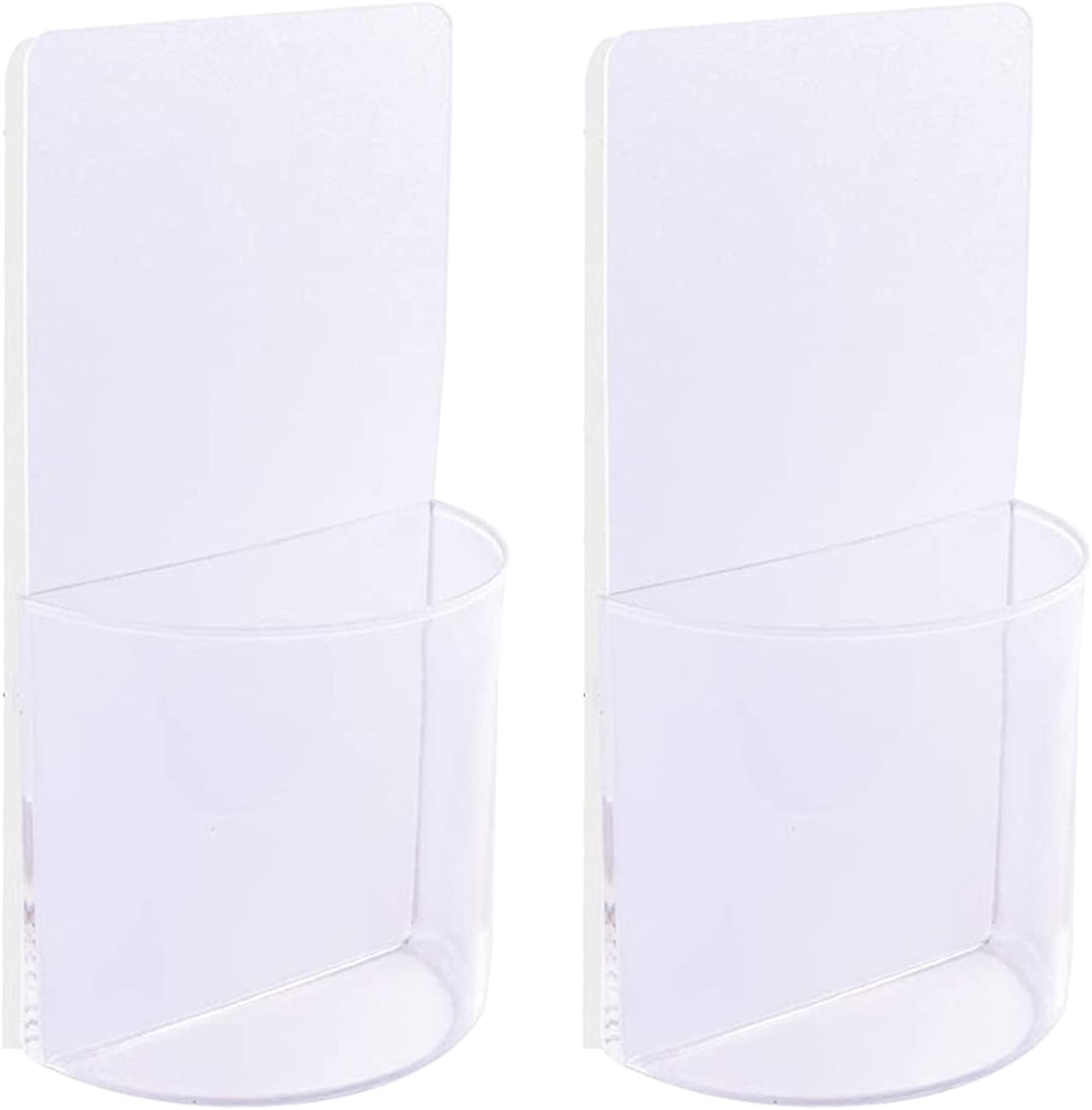 Remote Control Holder Wall Mount Damage-Free (2 pack), Clear Media ...
