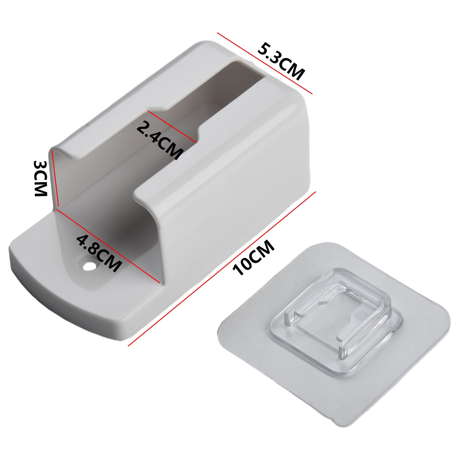 Remote Control Holder Wall Mount Storage Box White ABS Organizer for ...