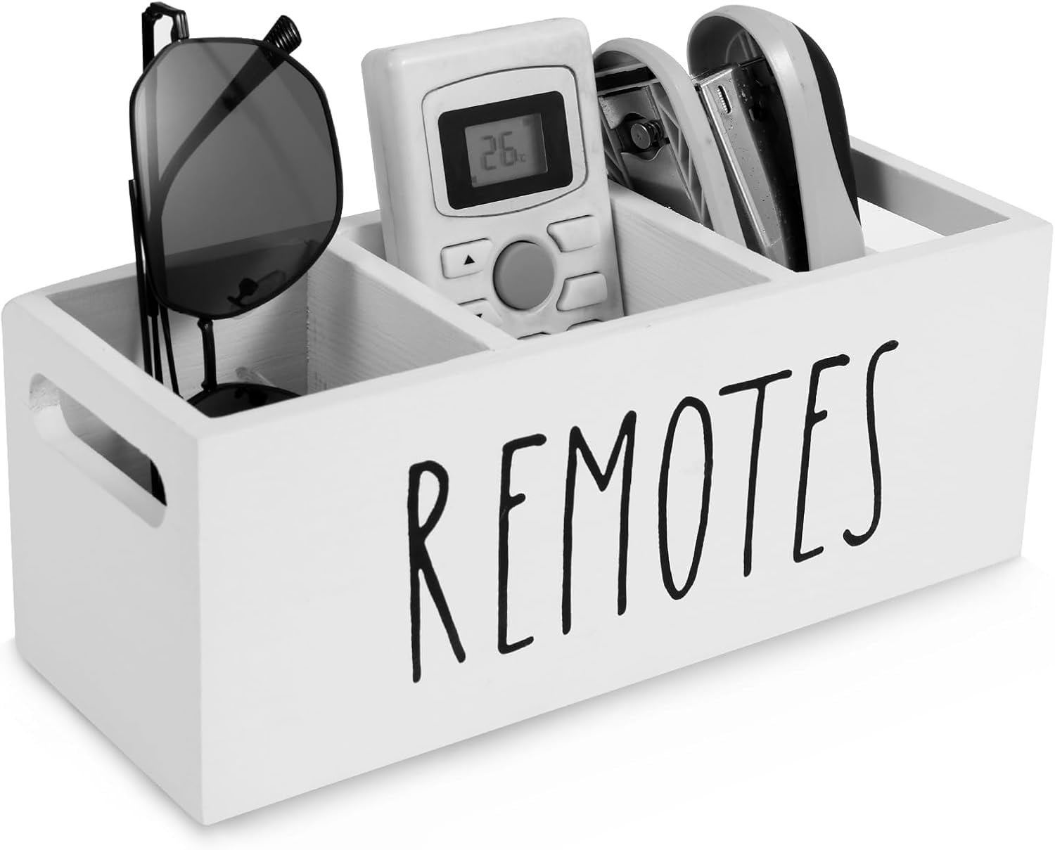 Remote Control Holder, Wooden TV Remote Holder for Table, 3 ...