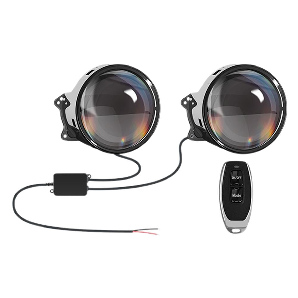 Remote Control LED Dynamic Devil Eyes LED Headlight Projector Lens ...