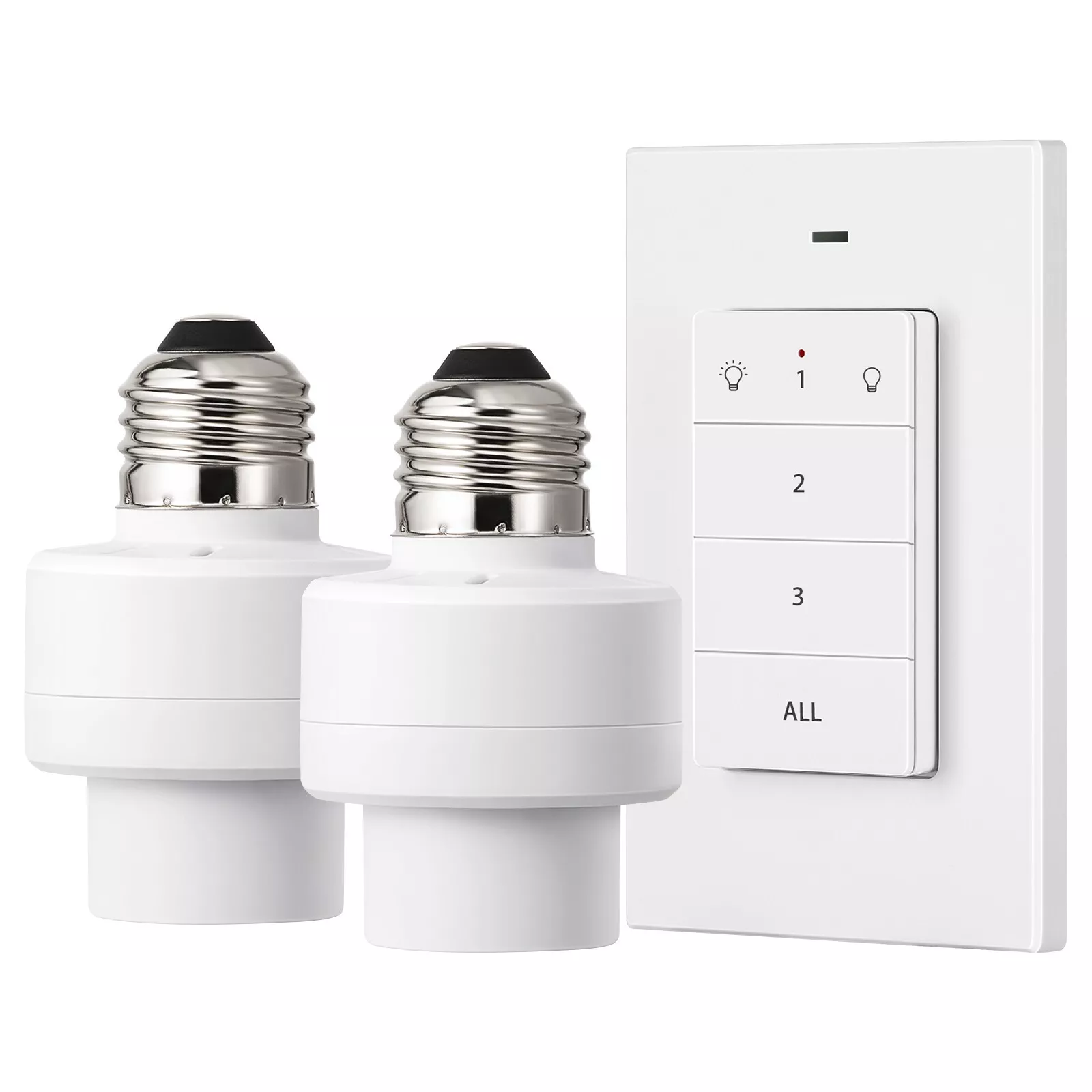 Remote Control Light Socket, Wall Mounted Controller+2 Socket - Walmart.com