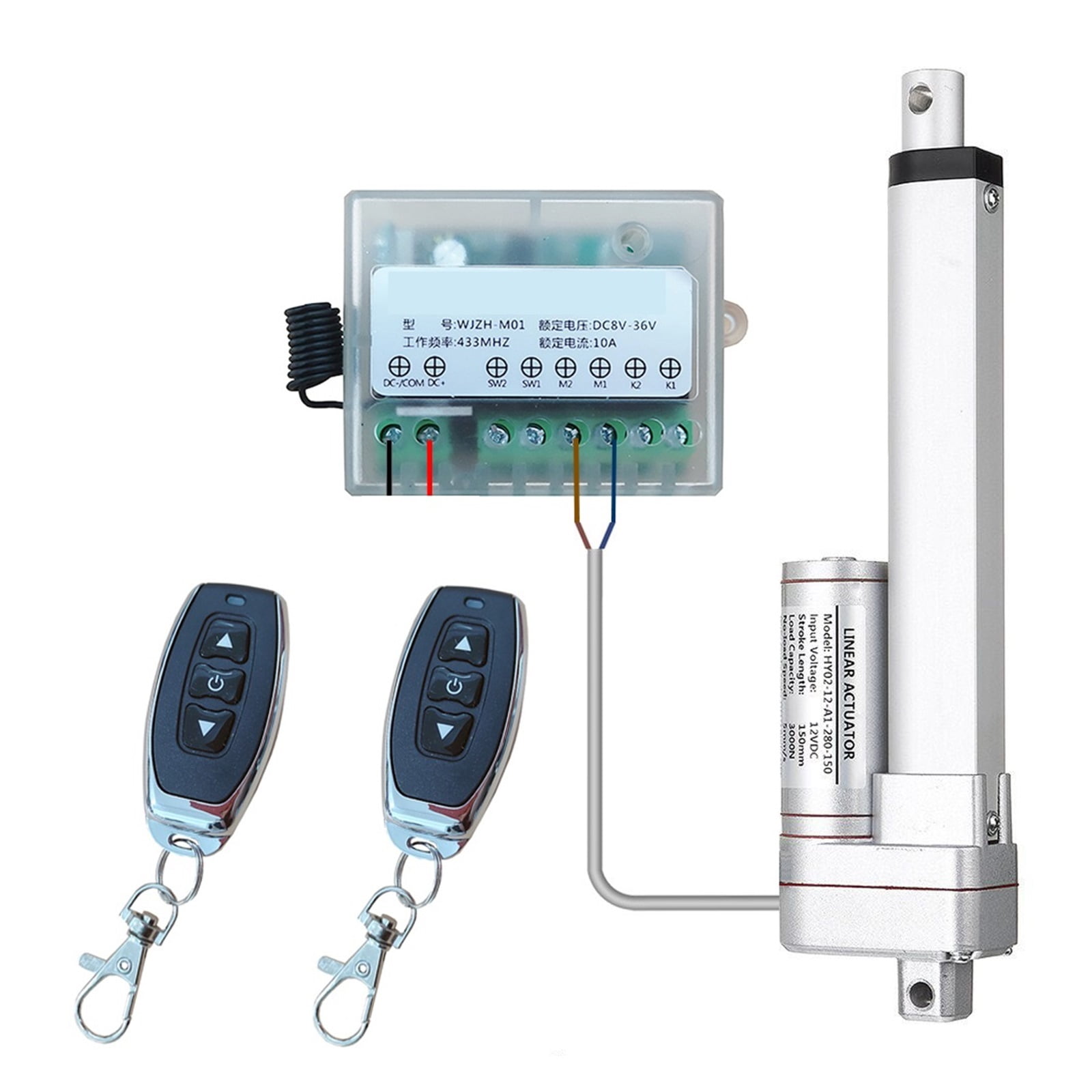 Remote Control + Linear Actuator 12V/24V 1500N 30W Metal Gear DC ...