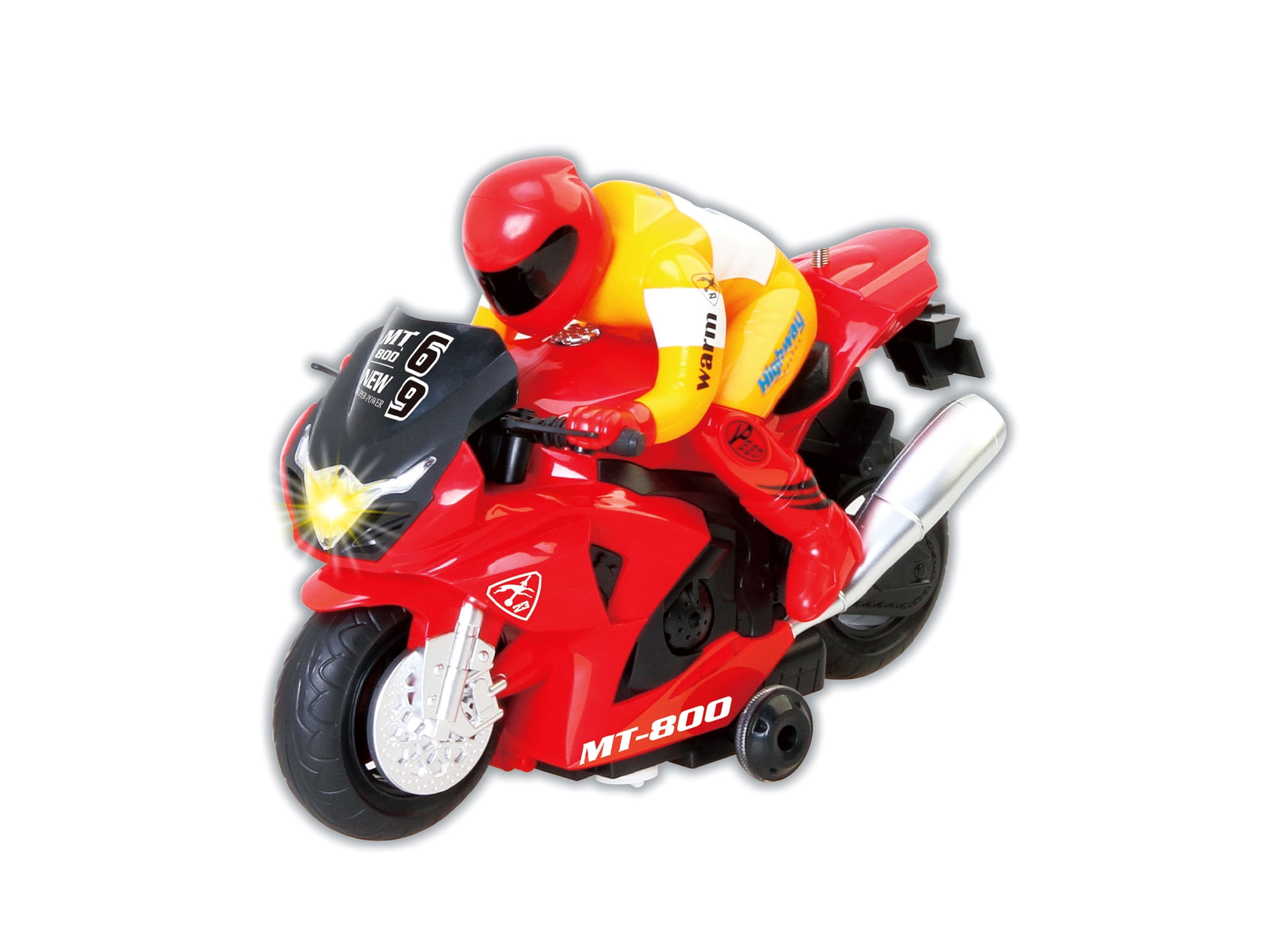 Remote Control Motorcycle With Driver Car Toy Flash Mini Stunt ...