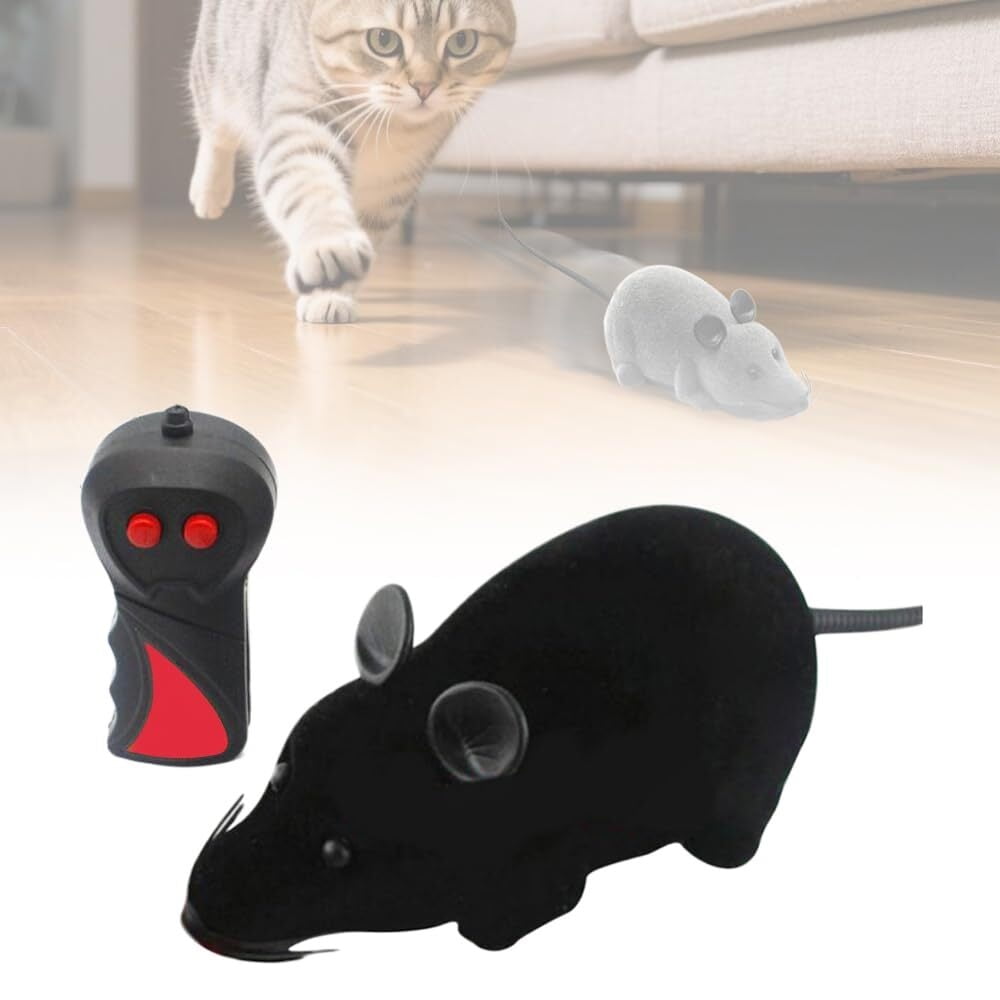 Remote Control Mouse Cat Toy - Rechargeable Interactive Fake Rat Toy ...