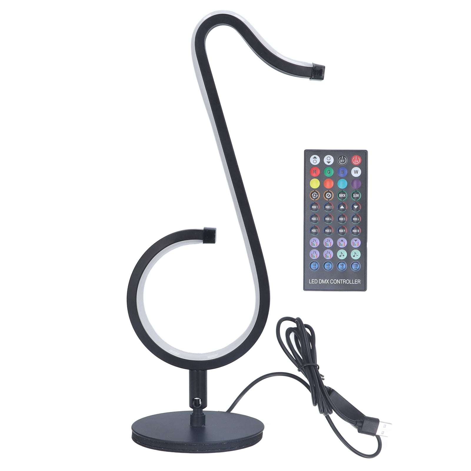 Remote Control Music Lamp RGB Musical Note Shape Light Romantic Bedside ...