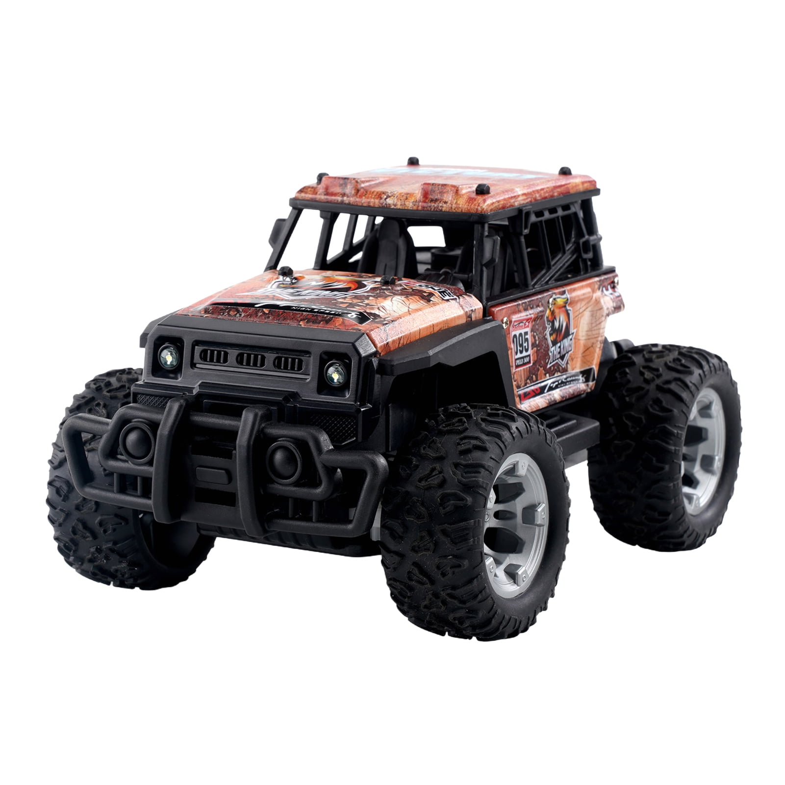 Remote Control Off-Road Car with LED Light 4 Wheels Drive Kids Electric ...