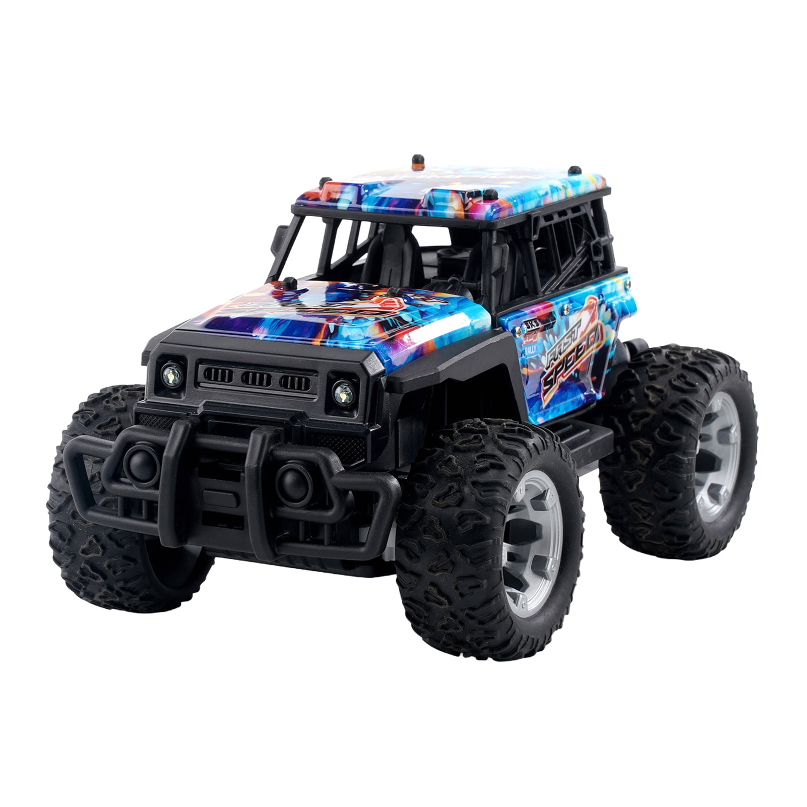 Remote Control Off-Road Car with LED Light 4 Wheels Drive Kids Electric ...