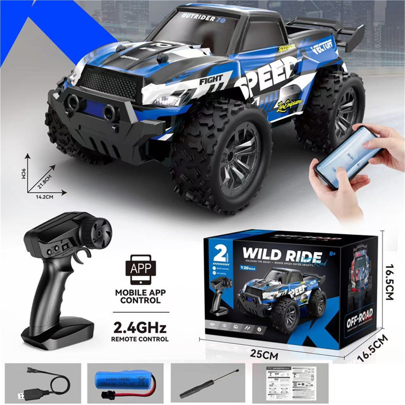 Remote Control Off-road Vehicle High Speed Drift Racing Electric Pickup Climbing Stunt Car ...