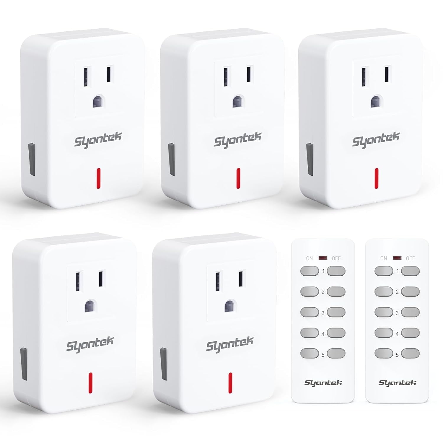 Syantek Remote Control Outlet Wireless Light Switch Kit for Household ...