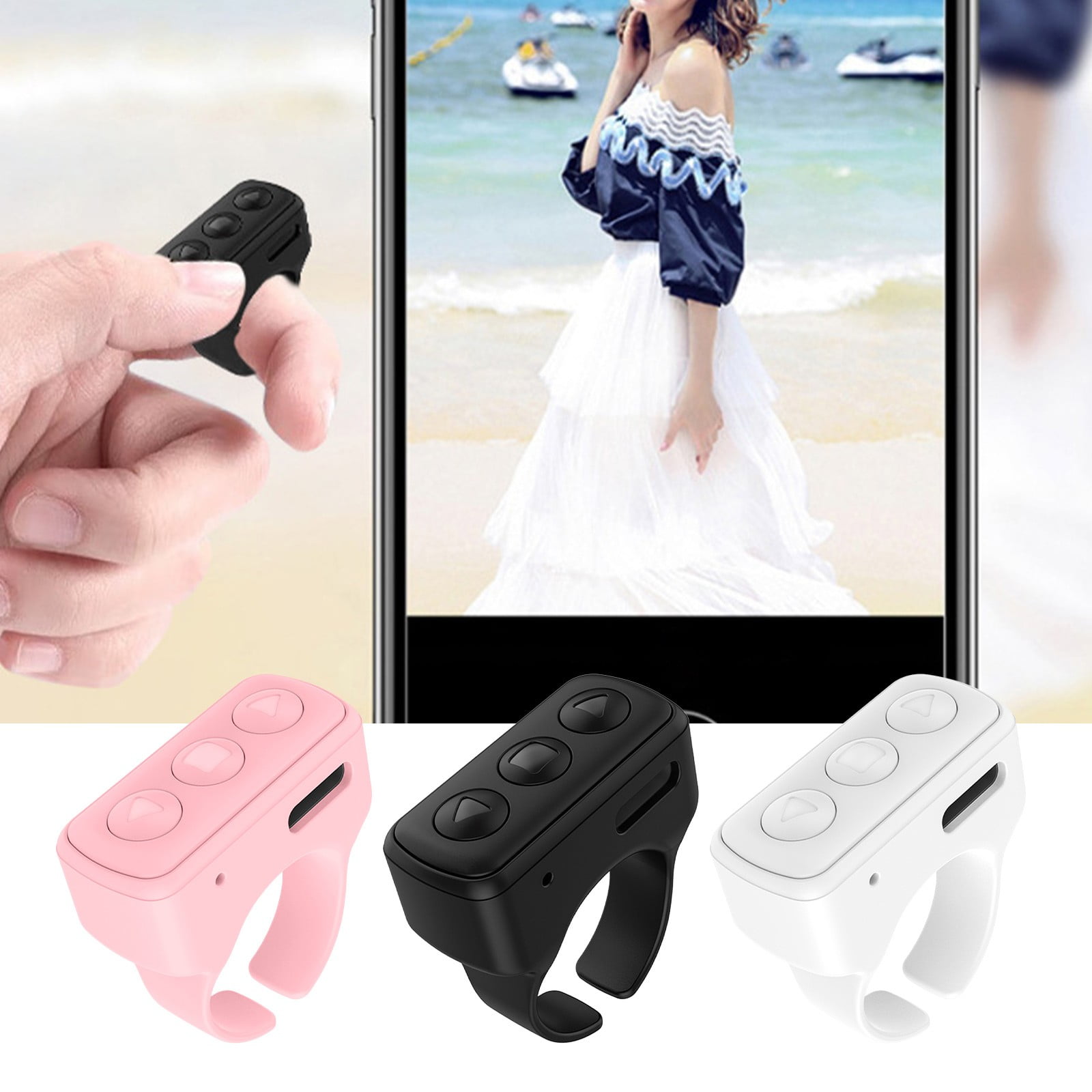 Remote Control for Phone Camera,Bluetooth Clicker,Rechargeable Camera ...