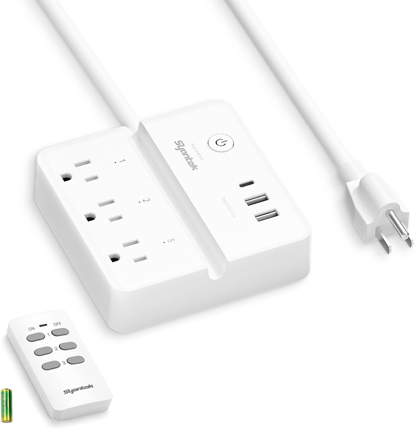 Remote Control Power Strip with 3 RF Controlled Outlets Surge Protector ...