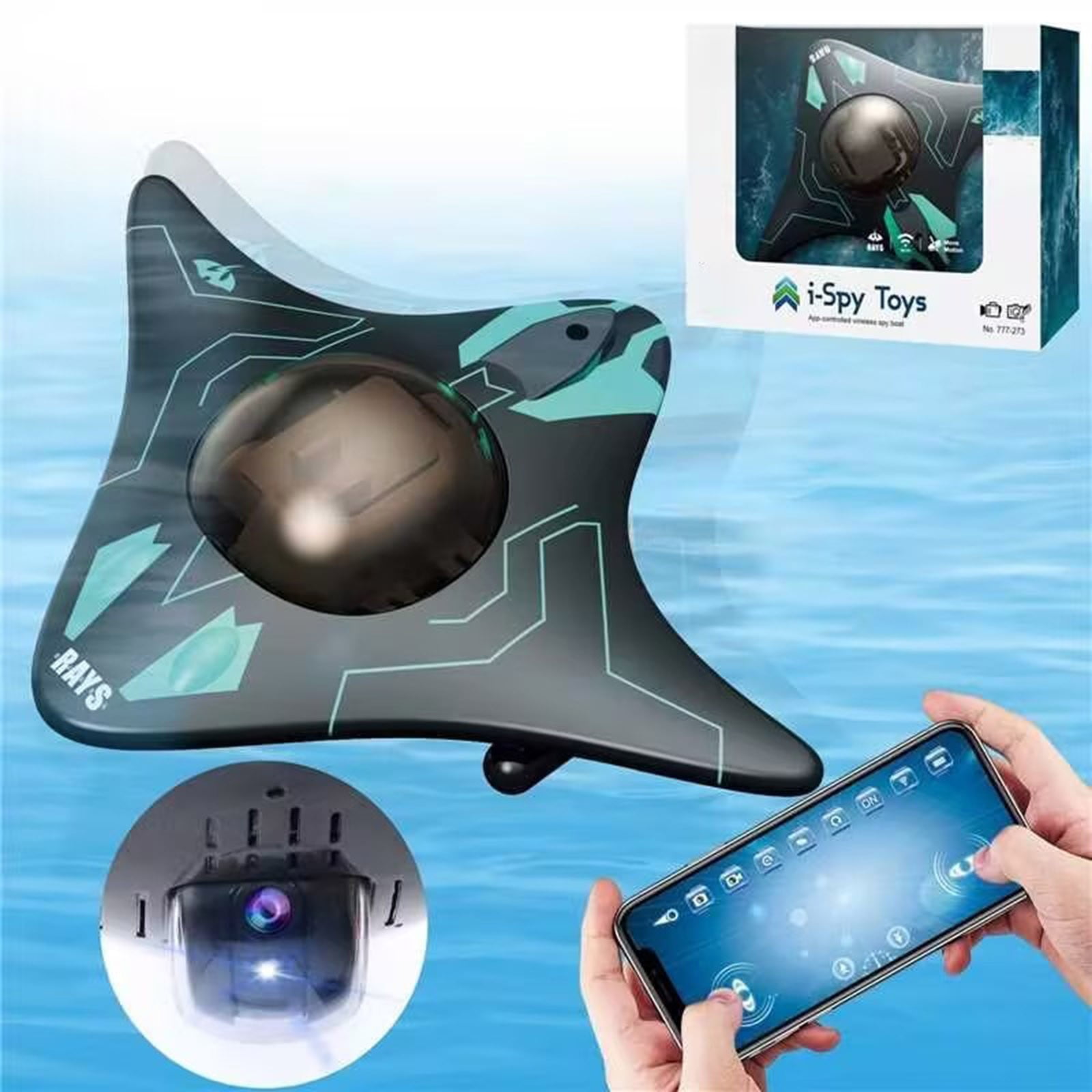 Remote Control RC Boat Water Toy With High Definition Camera LED Lights ...