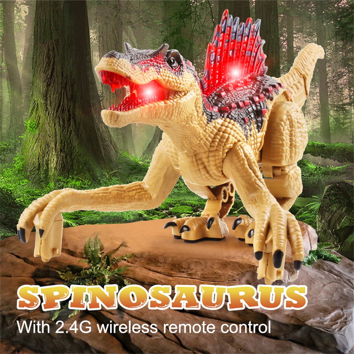 Remote Control RC Spinosaurus Dinosaur Toy, Walking Robot with Roaring ...