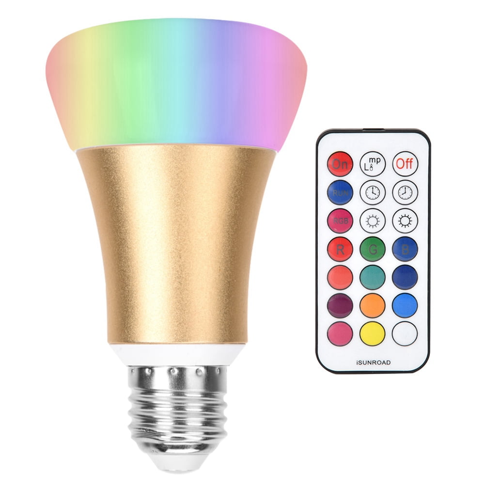 Remote Control RGB Bulb, Dimmable and Speed Adjustable LED Lamp, 10W ...