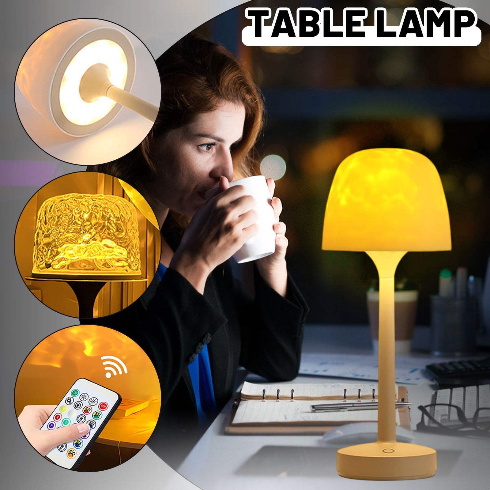 Remote Control RGB Night Light, 16 Color Changing LED Desk Lamp ...