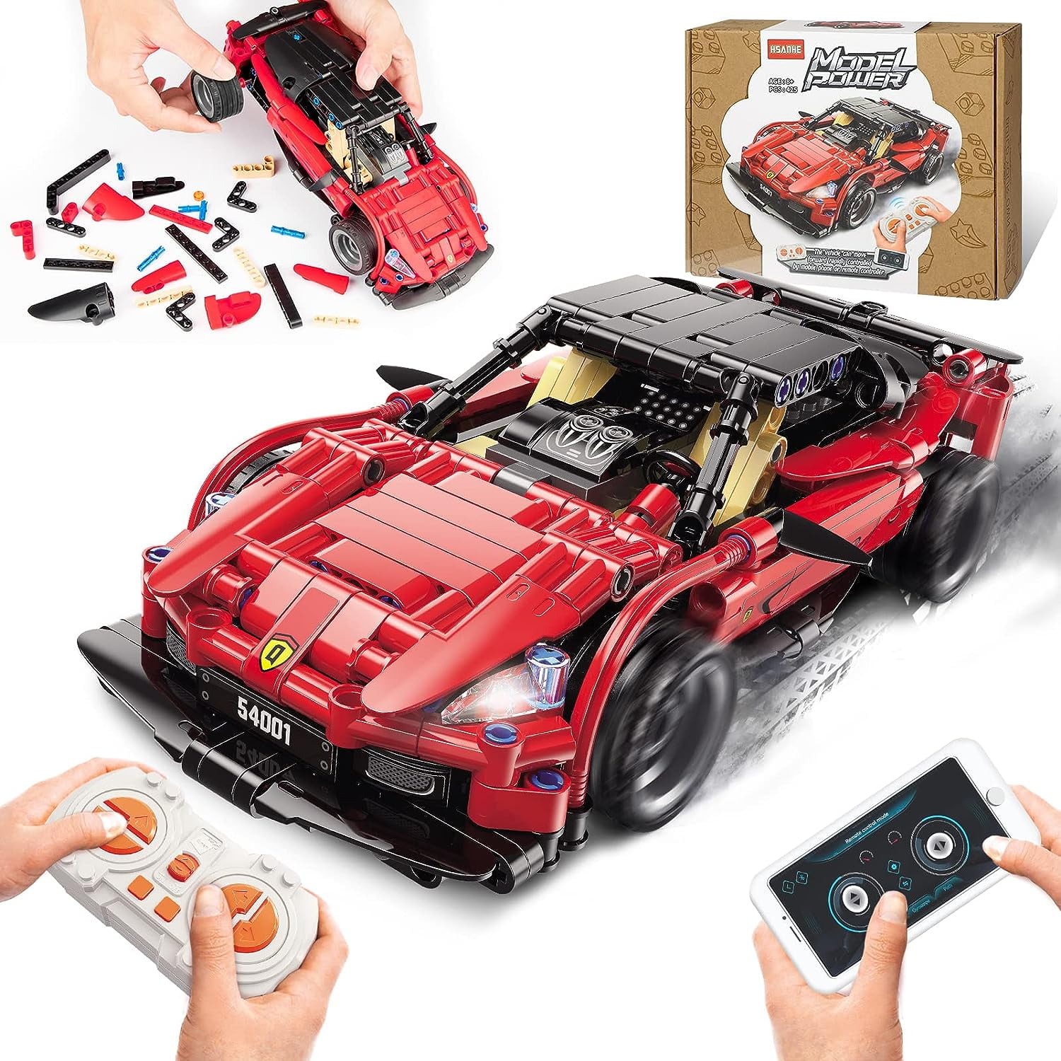 Generic Remote Control Motorized Racing Car Building Blocks, 425 Pieces ...