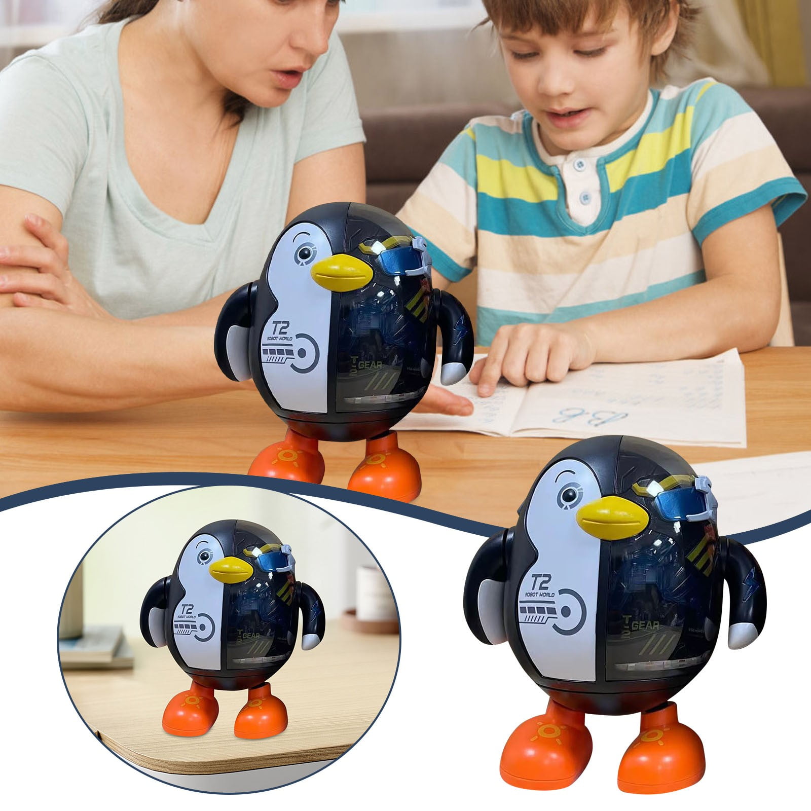 Remote Control Robot Cool Sound and Light Mechanical Penguin with ...