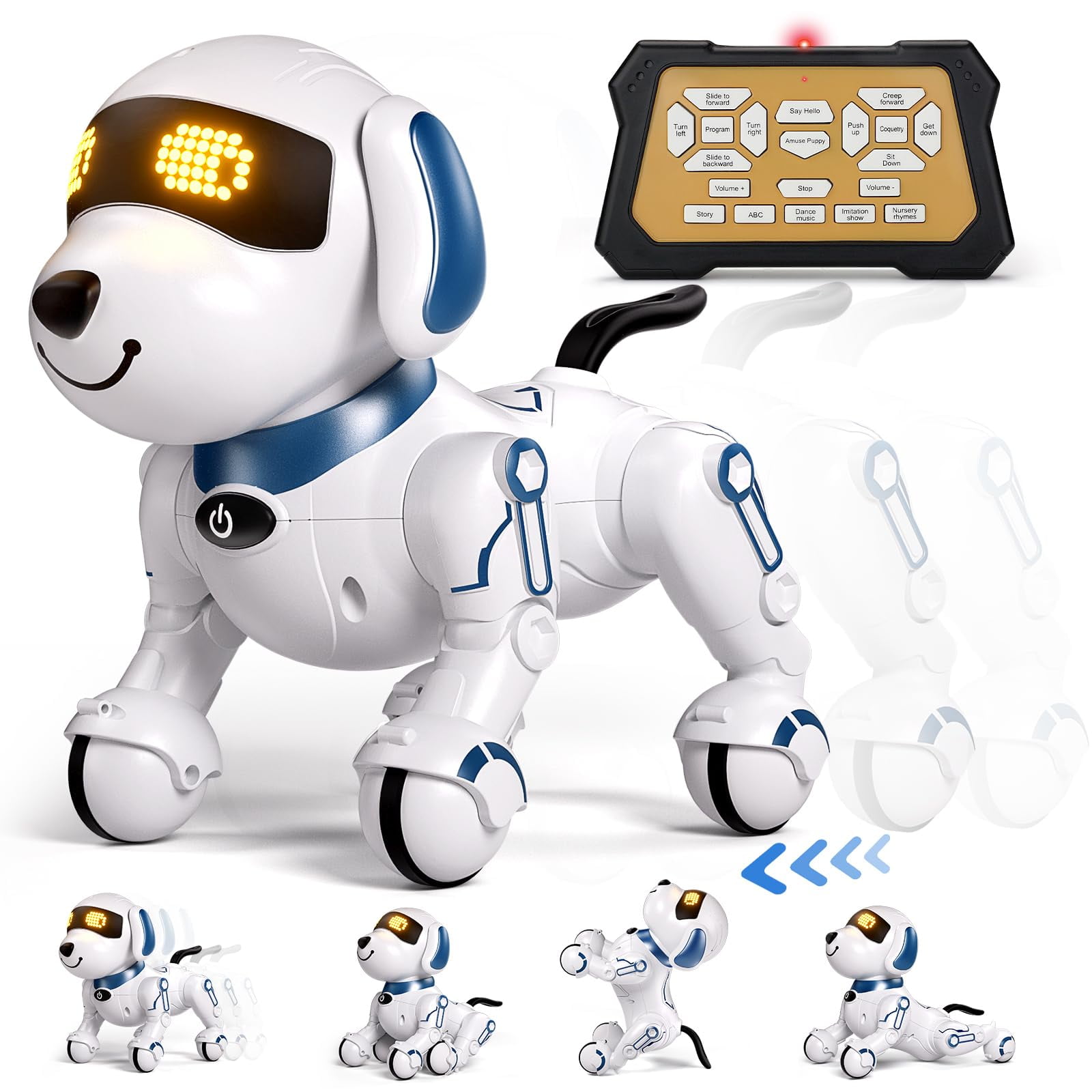Remote Control Robot Dog Toy, Anpro Interactive RC Dog Robot for Kids ...