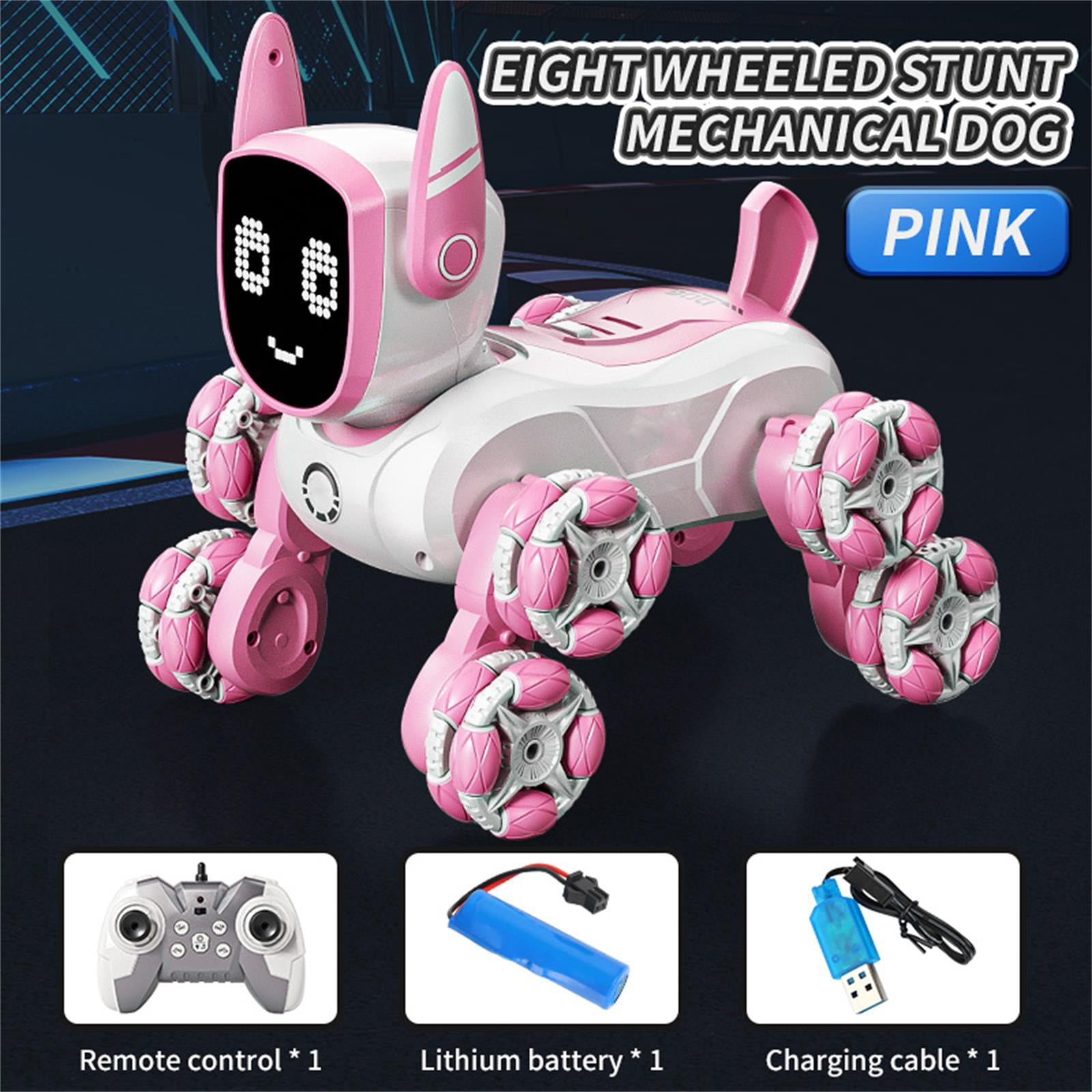 Remote Control Robot Dog Toy For Kids,2.4ghz 8wd Gesture Sensing Stunt ...
