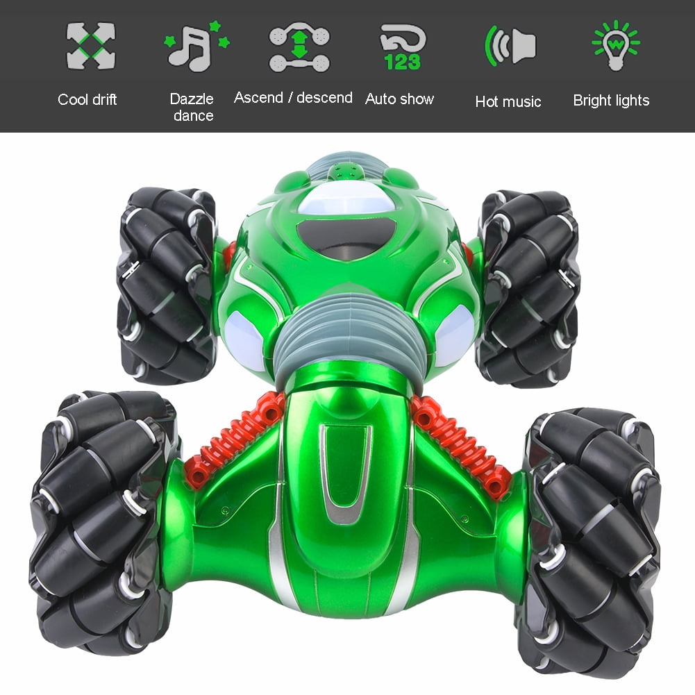 Remote Control Rolling Car RC Vehicle Toy with Music Light Dancing Dual ...