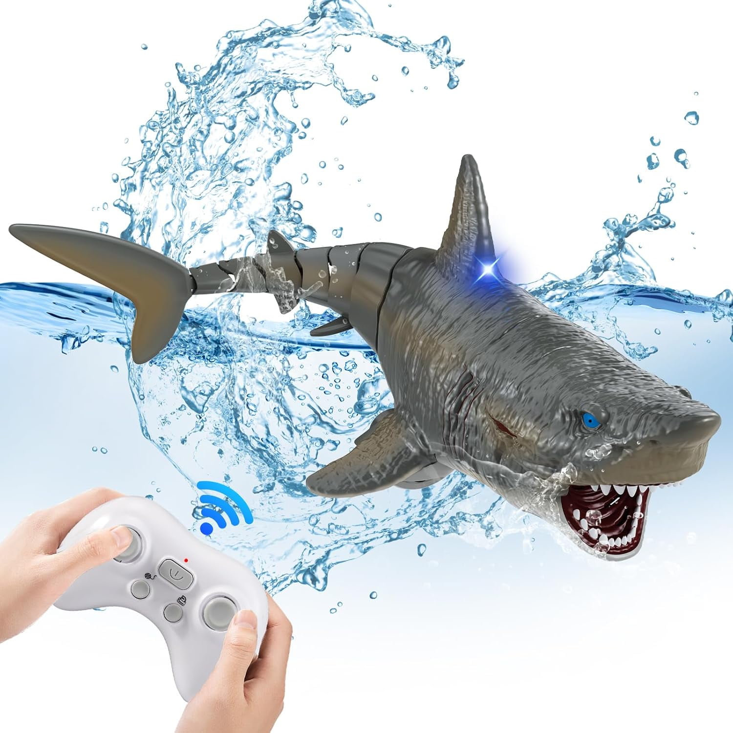 Remote Control Shark for Pool,2.4 GHz Upgrade Kids RC Shark Toys ...
