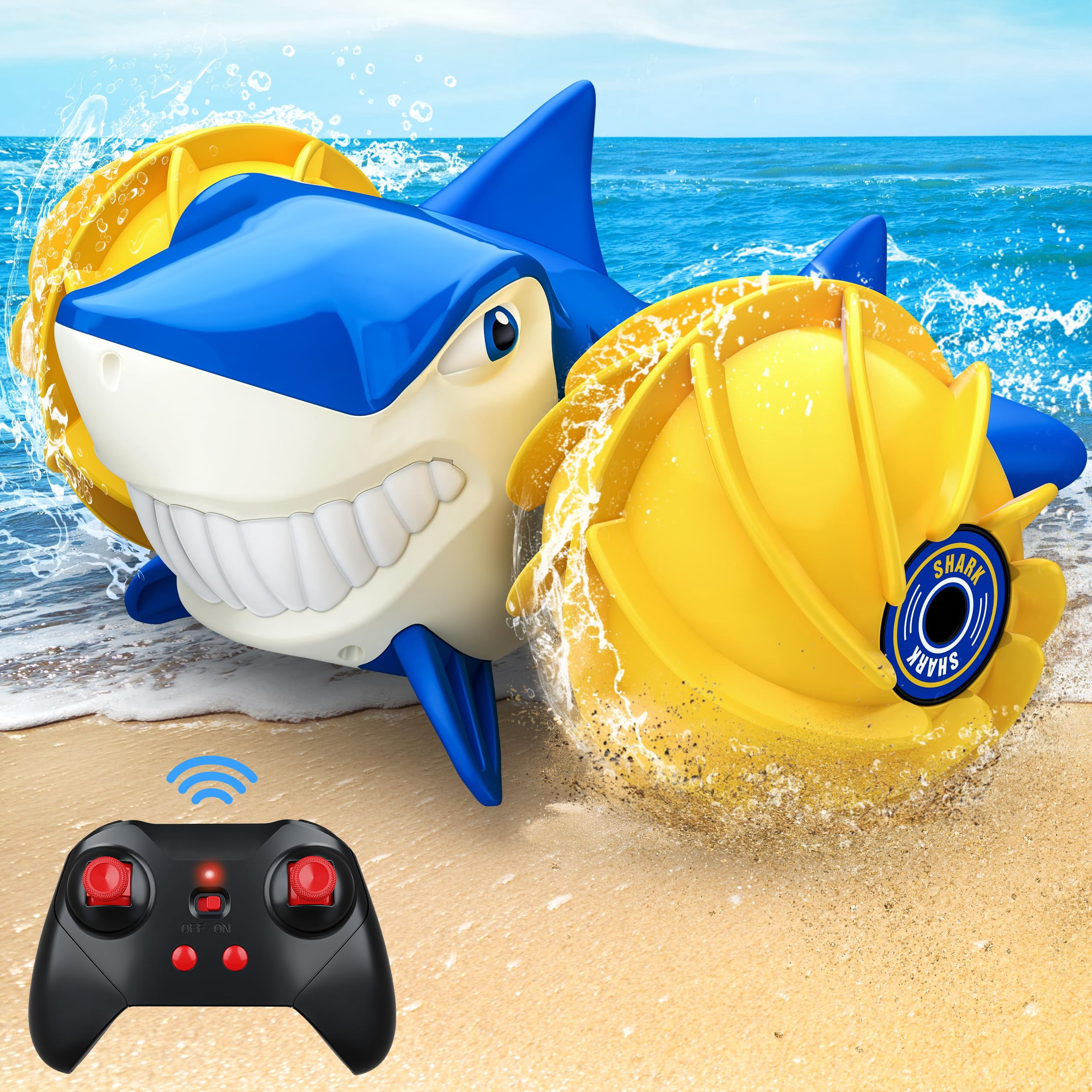 Remote Control Shark Toy 1:16 Scale Amphibious KMC2RC for Kids 2.4GHz ...