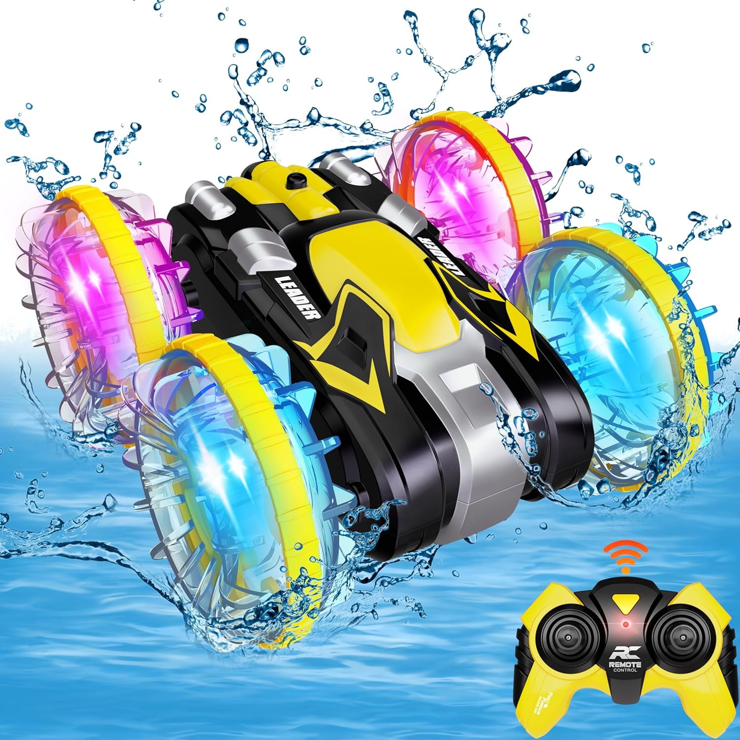 Remote Control Shark Toy 1:16 Scale Amphibious RC Car for Kids 2.4GHz Remote Control Boat Water ...