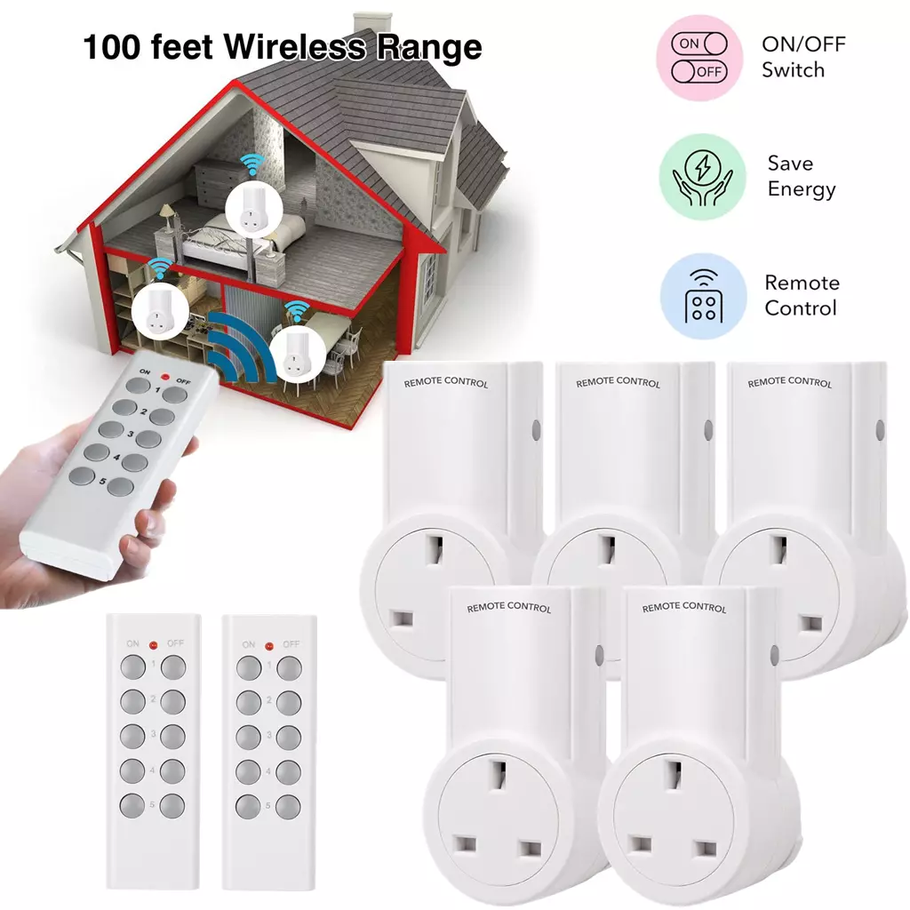 Remote Control Socket Wireless Switch Mains Uk Plug Ac Power Outlet ...