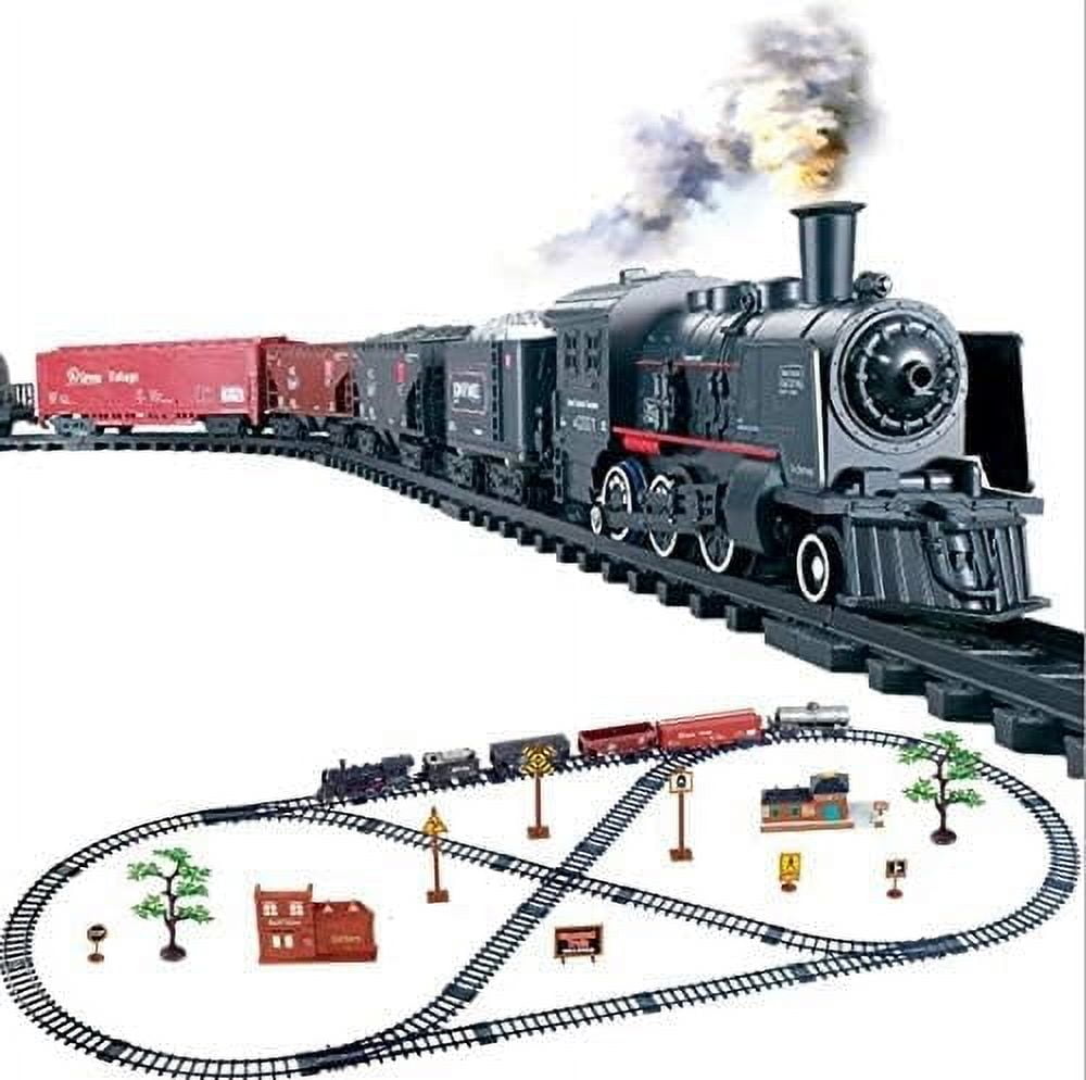 Remote Control Steam Train RC Trains Model Children's Electric Railway ...