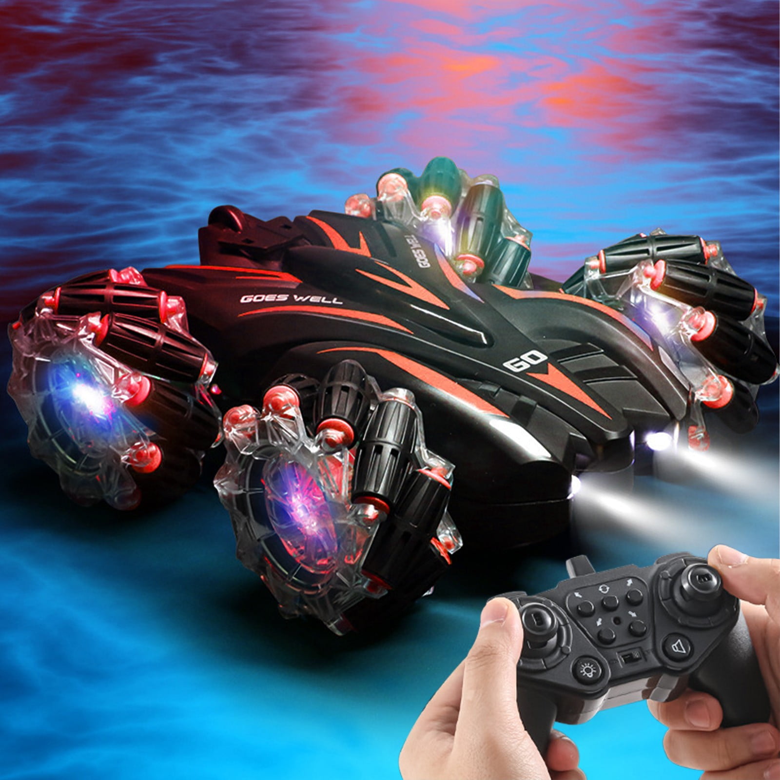 Remote Control Stunt Car - 360° Drifting RC Toy with LED Lights & Music ...