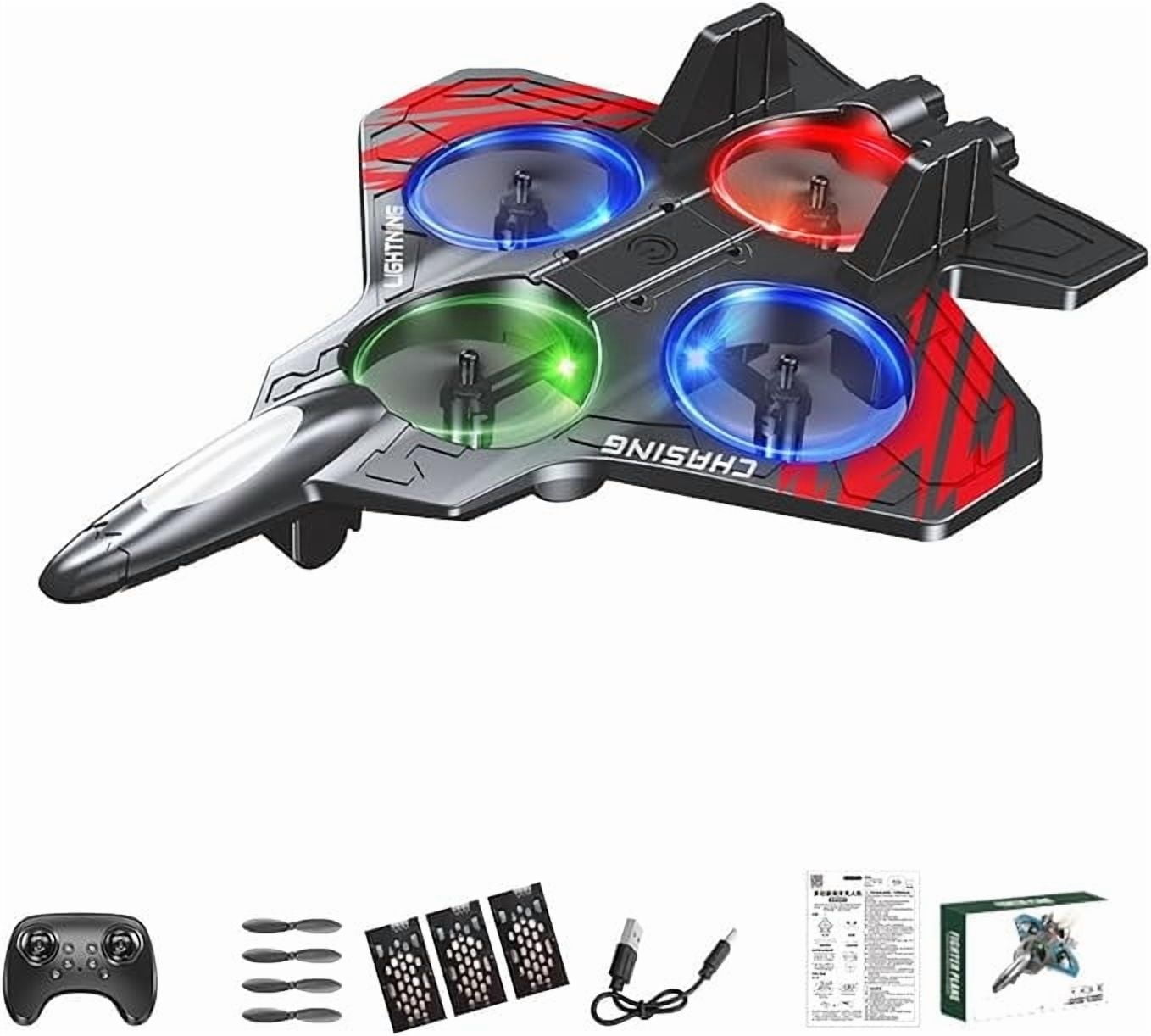 Remote Control Stunt Fighter Jet - Foam RC Plane with 360 LED Lights ...
