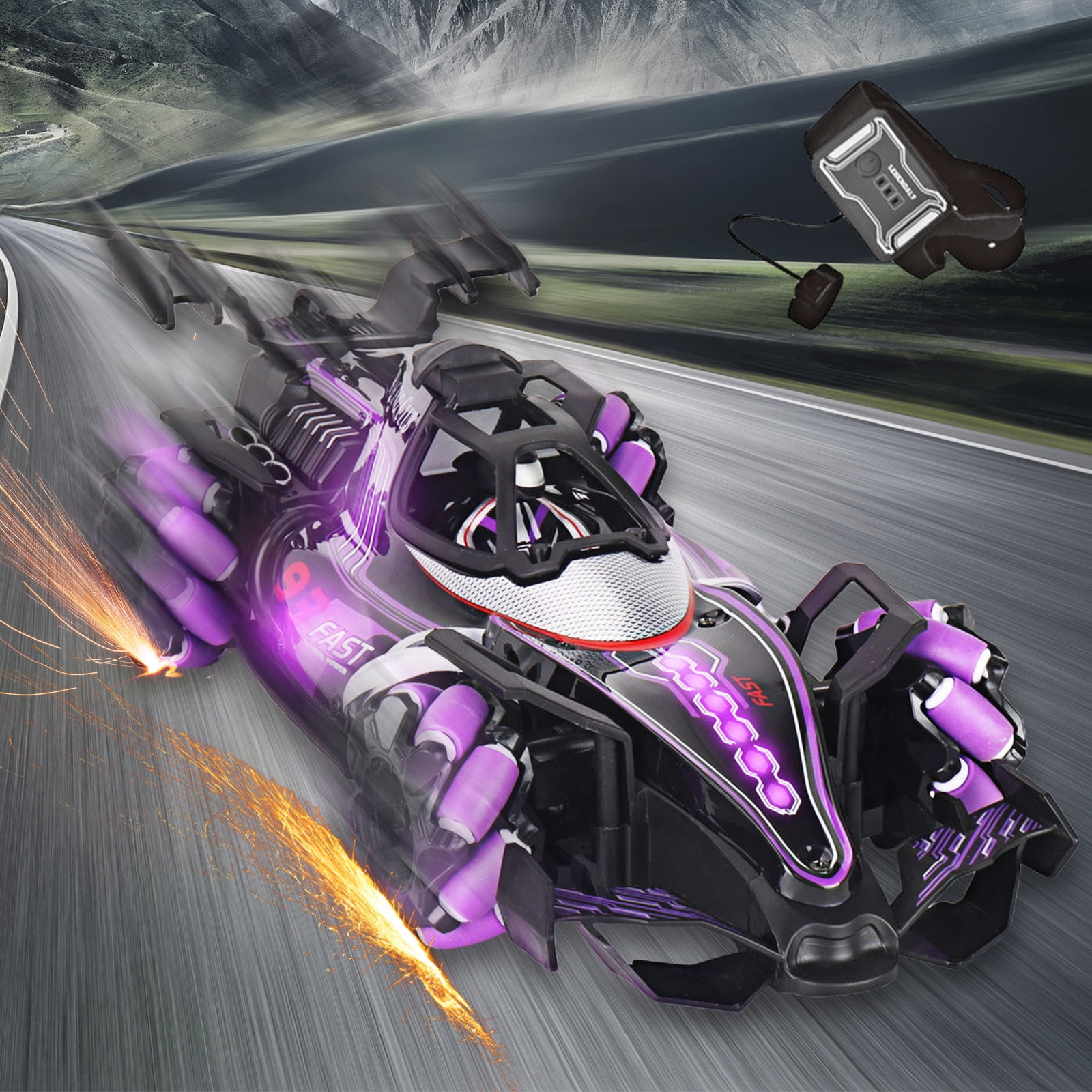 Remote Control Stunt Racing Car | 4WD High-Speed Drift | Colorful Light ...