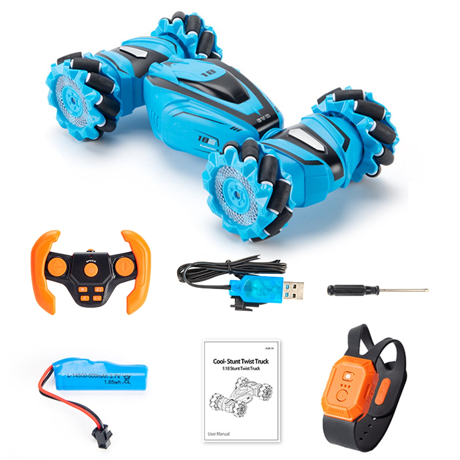 Remote Control Stunt Twist Car with Light 4 Wheels Gesture Sensing 2 ...