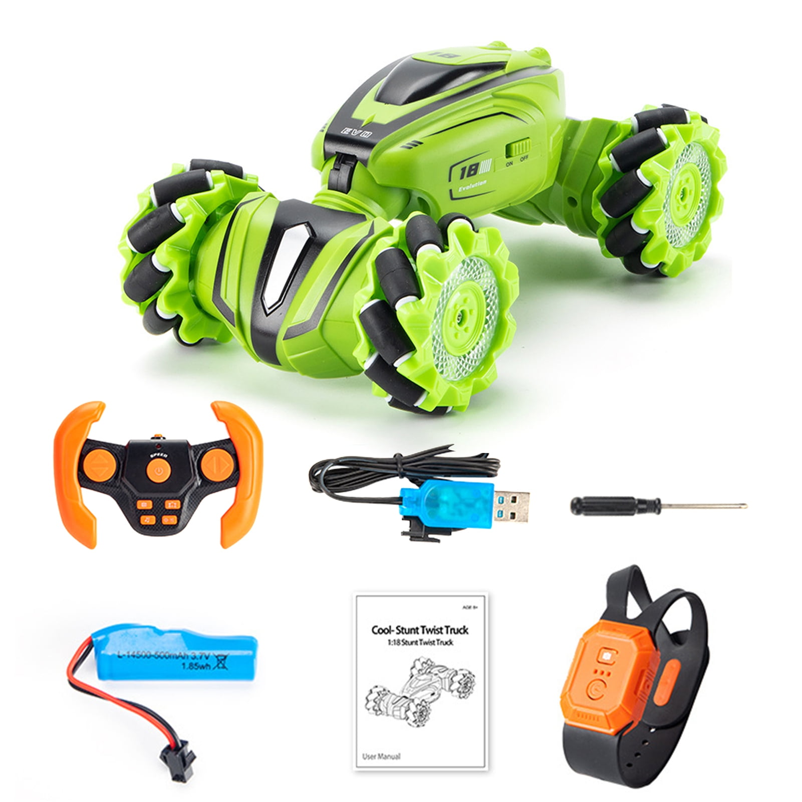 Remote Control Stunt Twist Car with Light 4 Wheels Gesture Sensing 2 ...