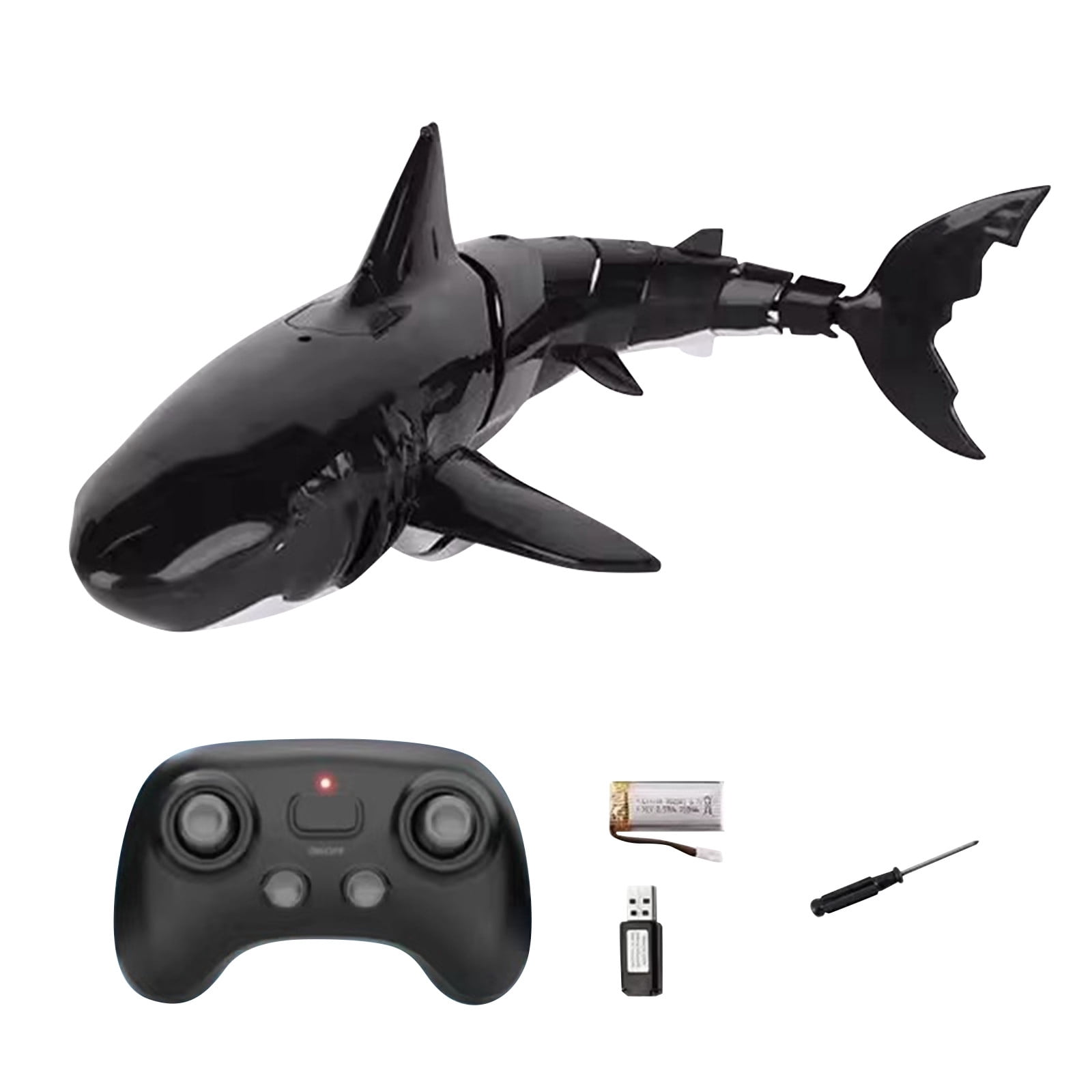 Remote Control Swimming Shark Toy - Electric Black Simulation Fish for ...
