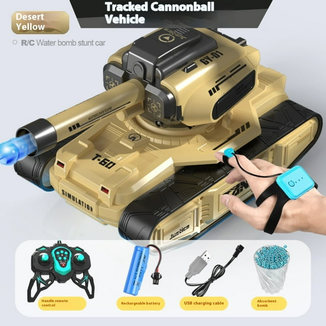 Remote Control Tank with Water Bullet Launcher - Rechargeable Off-Road ...