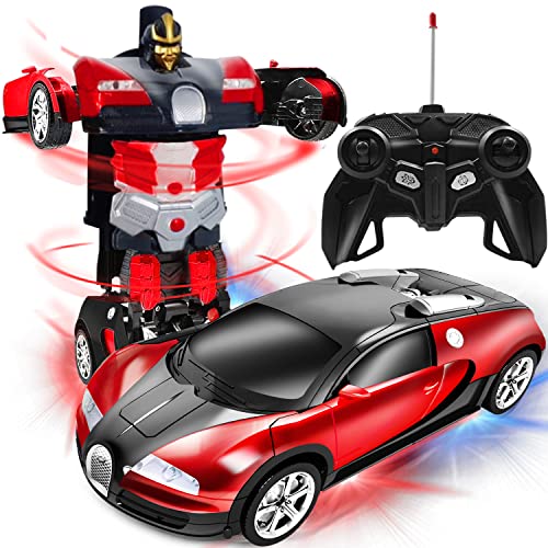 Remote Control Transform Car Robot Toy with Lights Deformation RC Car 2 ...
